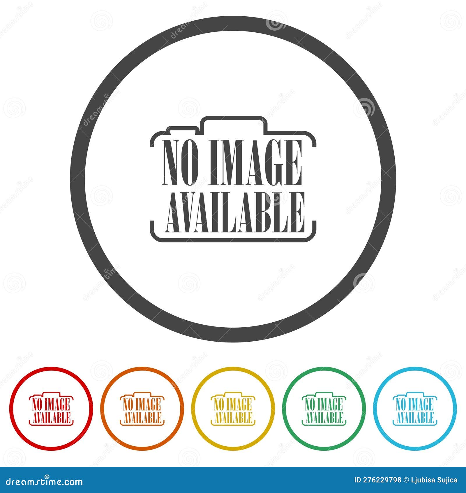 No Image Available Icon. Set Icons in Color Circle Buttons Stock Vector ...