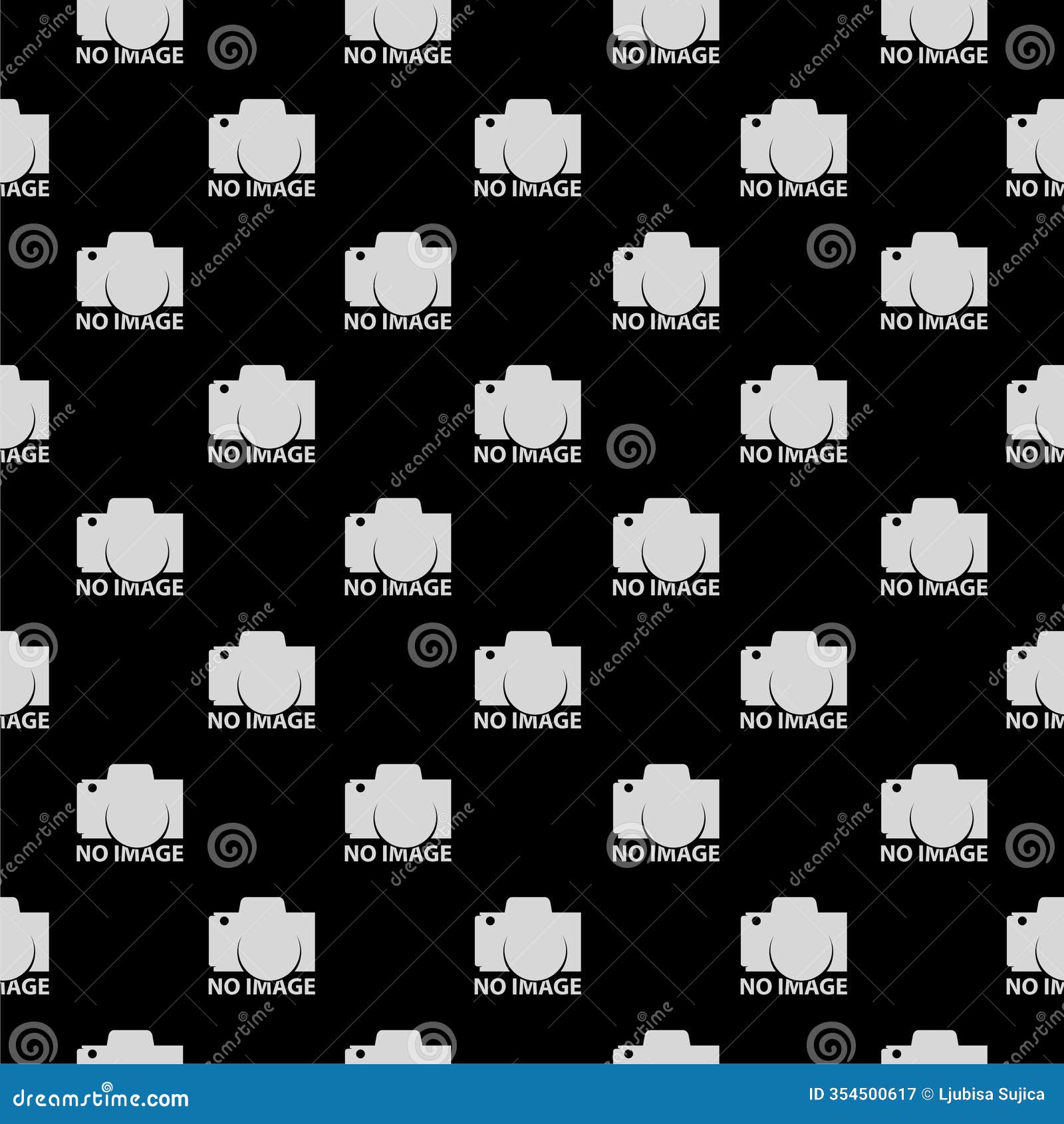 No Image Symbol Icon Pattern Seamless Isolated on Black Background ...