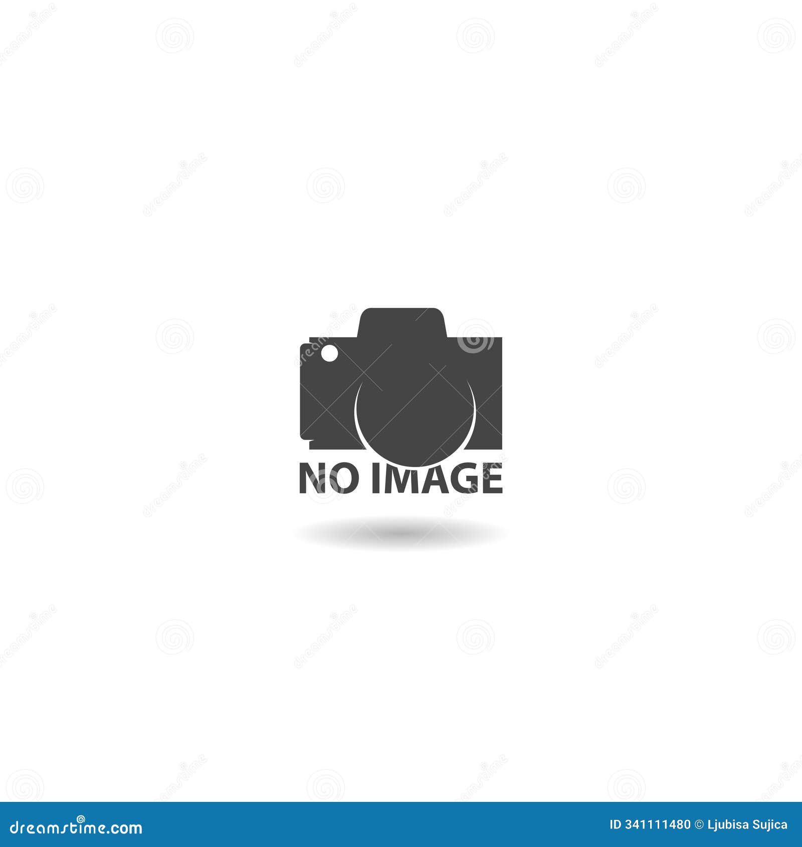 No Image Symbol Icon with Shadow Stock Illustration - Illustration of ...