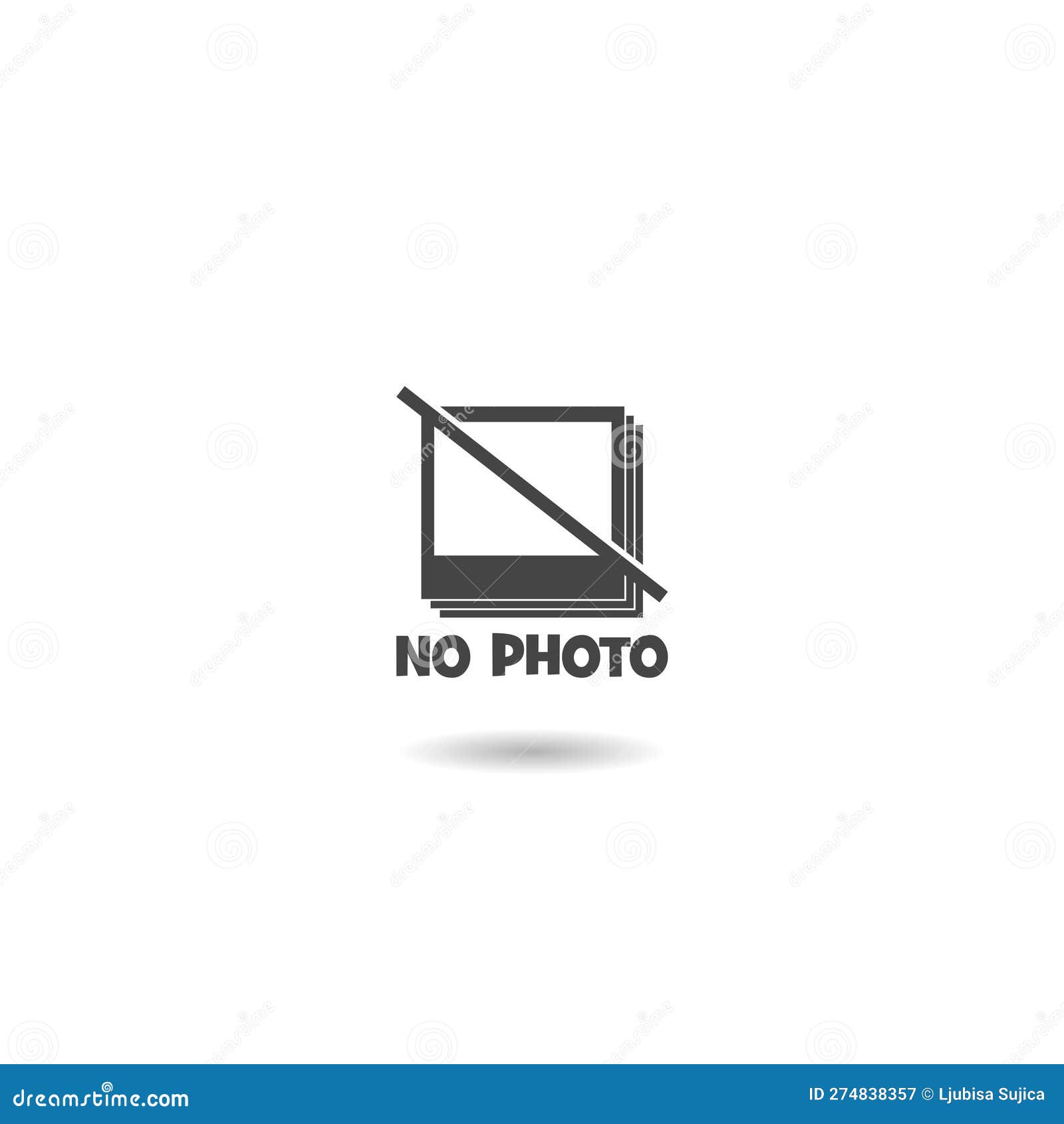 No Image Symbol Icon with Shadow Stock Vector - Illustration of place ...