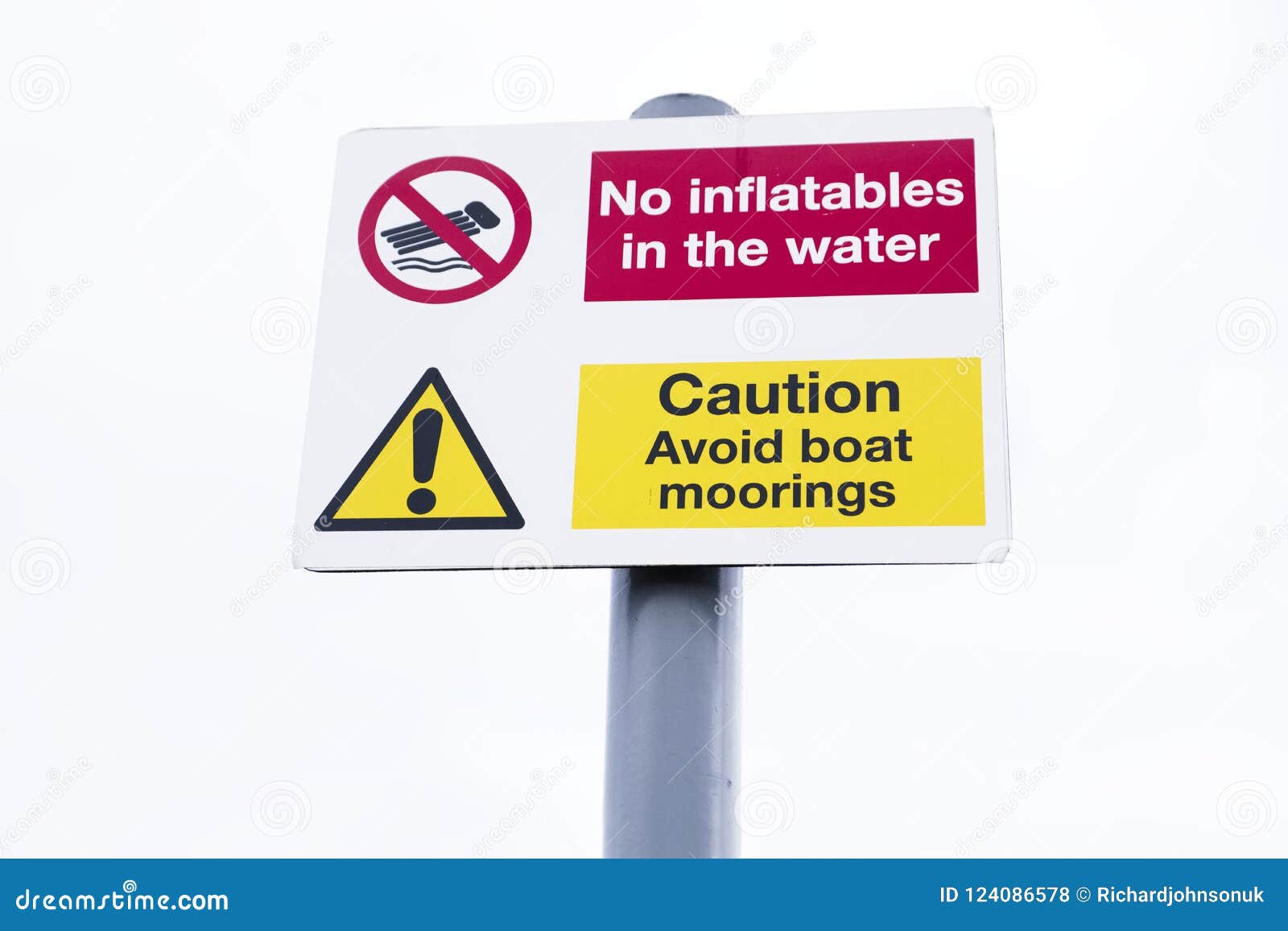 A Red No Mooring Sign Beside A Floating Dock During A Storm Royalty ...