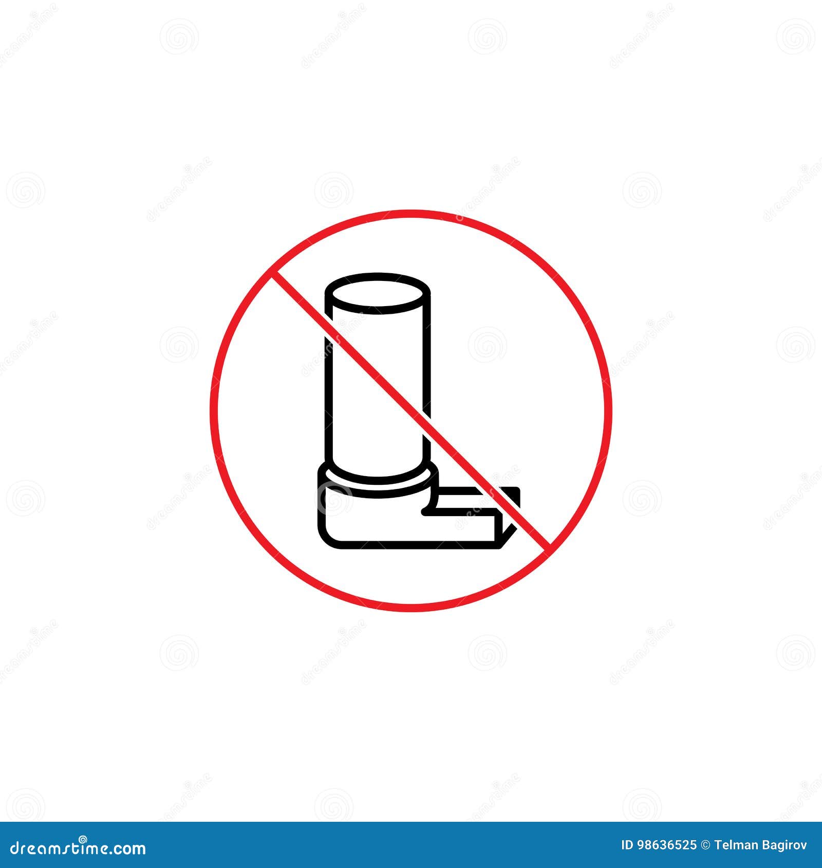 No Inhaler Sign on White Background Stock Illustration - Illustration ...