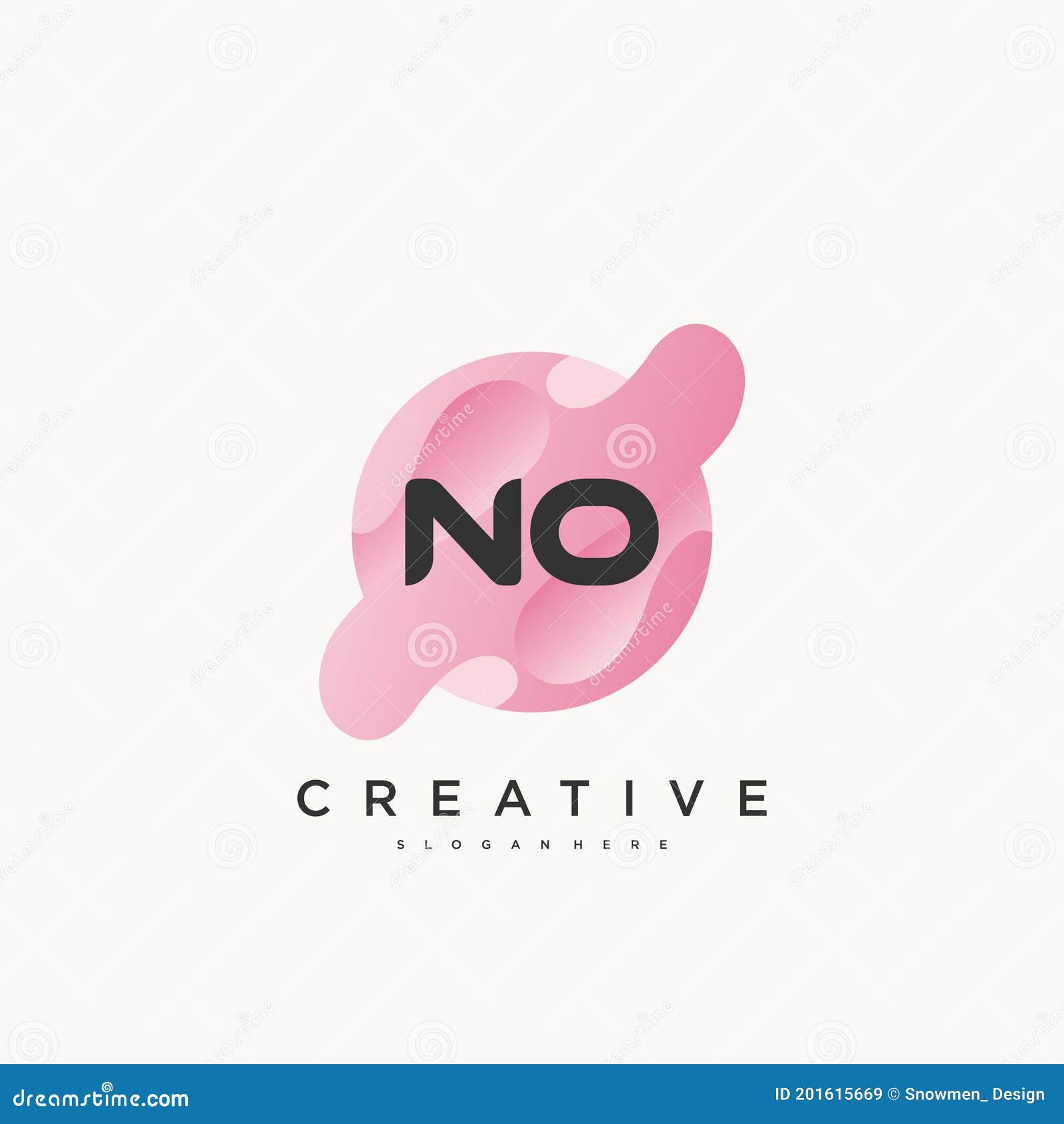 NO Initial Letter Colorful Logo Icon Design Template Elements Vector ...