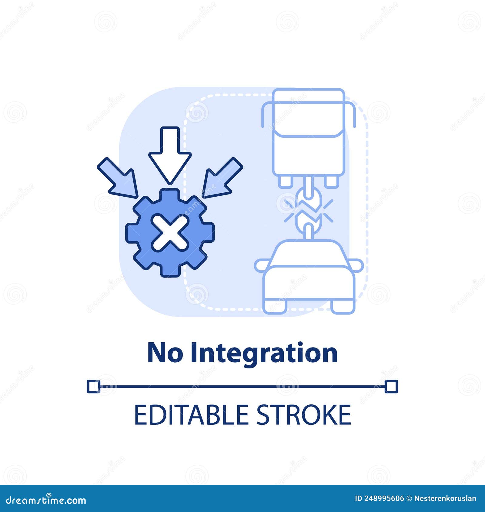 No Integration Light Blue Concept Icon Stock Illustration ...