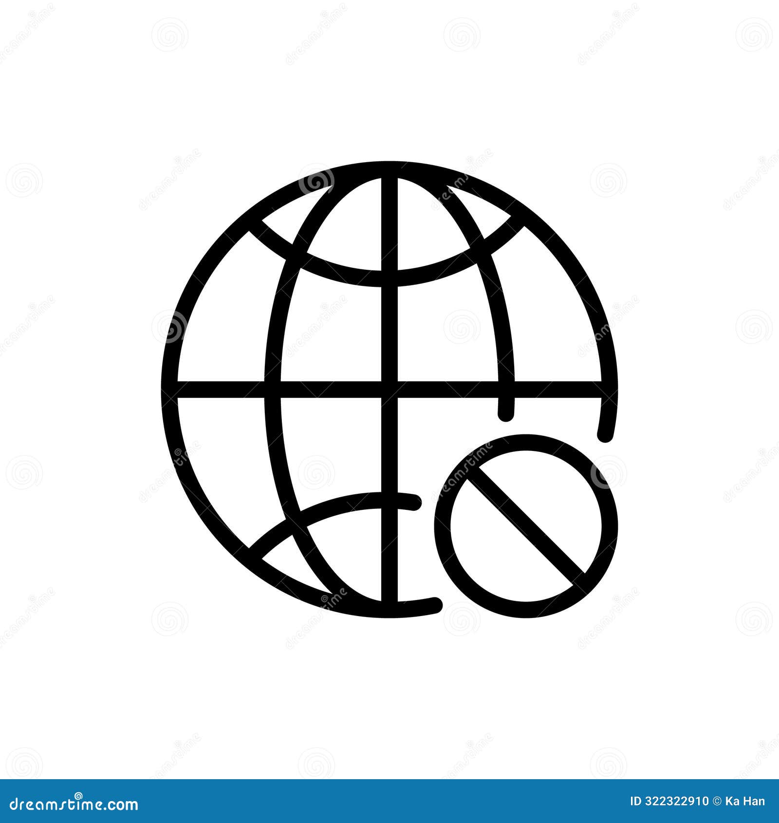 No Internet Connection, Globe Icon. Offline, Wifi Off Concept Stock ...