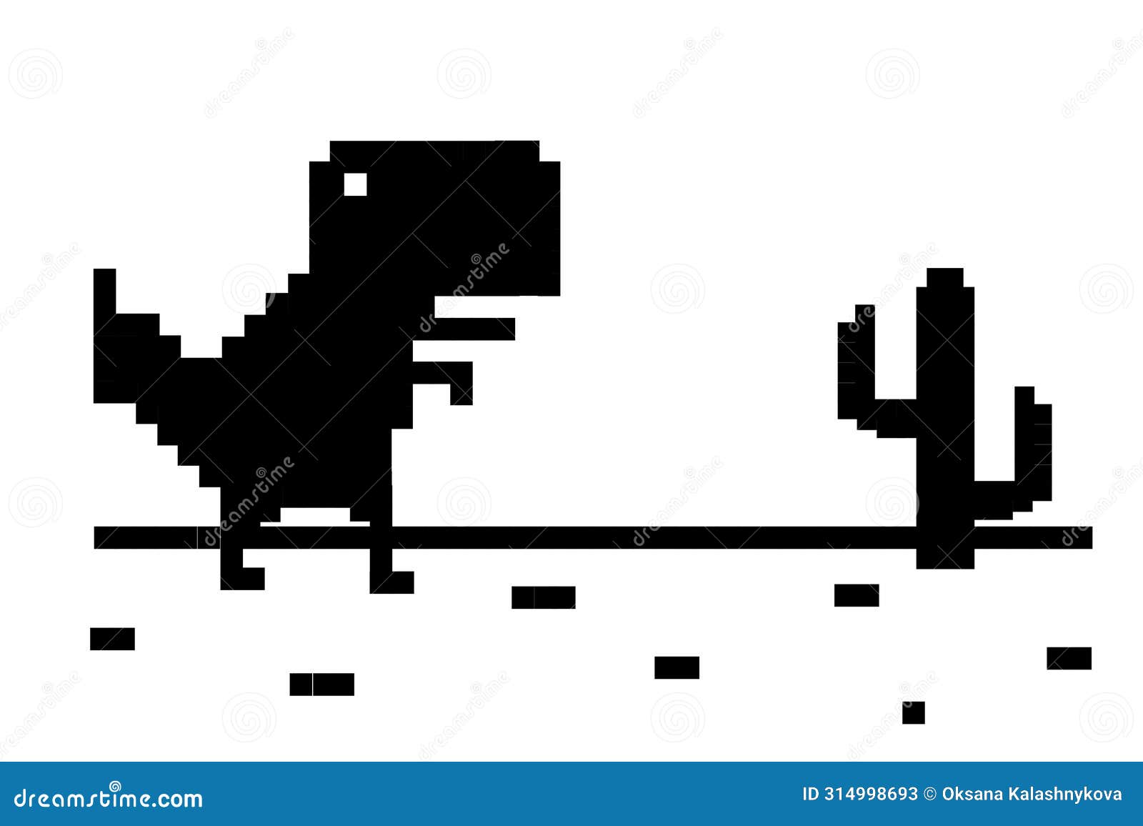 No Internet Connection Pixel Dinosaur Offline Art Bad Connection Stock ...