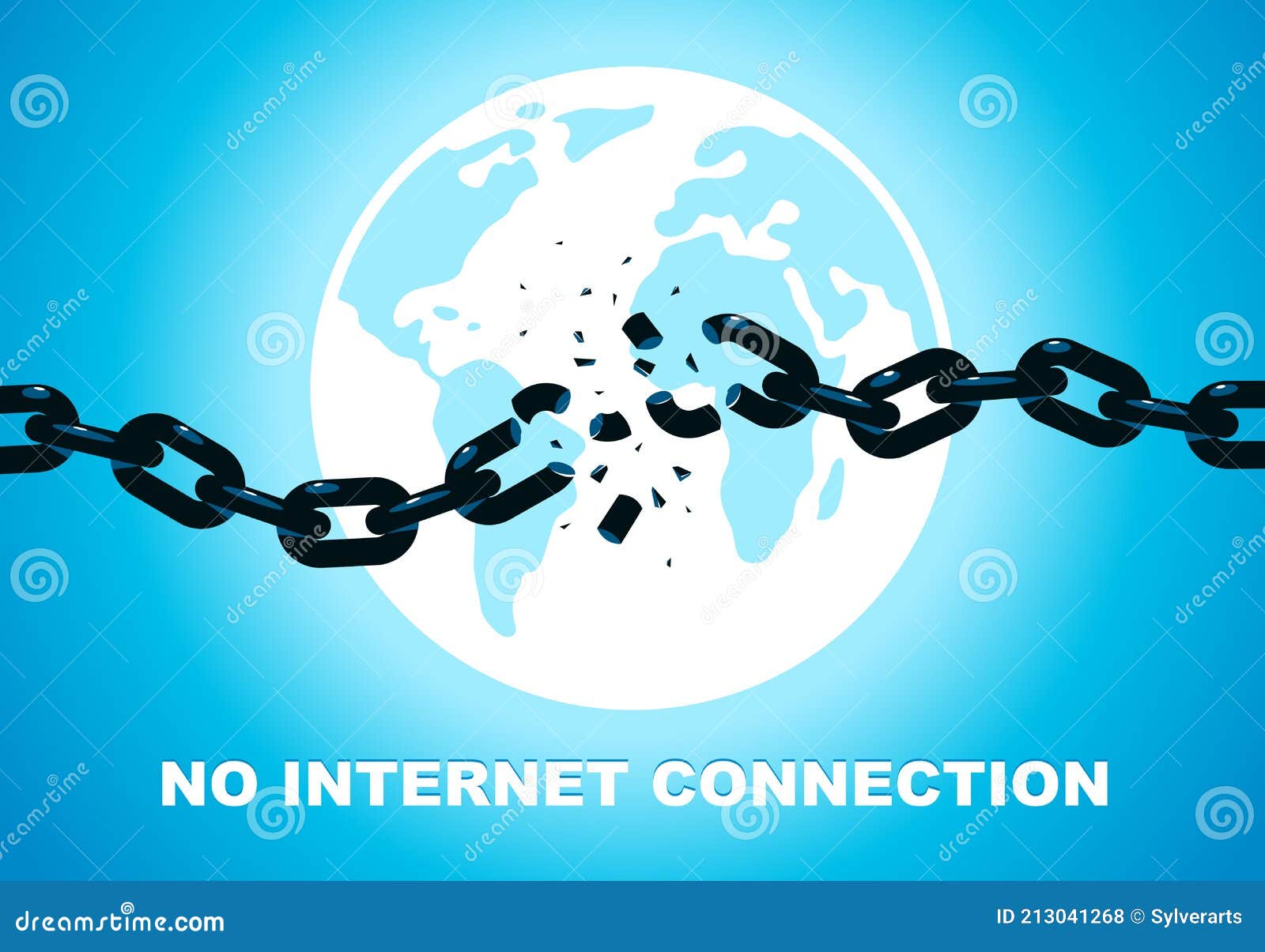 No Internet Connection Vector Concept Poster or Banner with Breaking ...