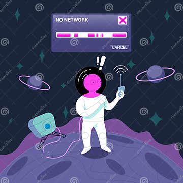 No Internet Connection Vector Illustration Concept, Slow Network ...