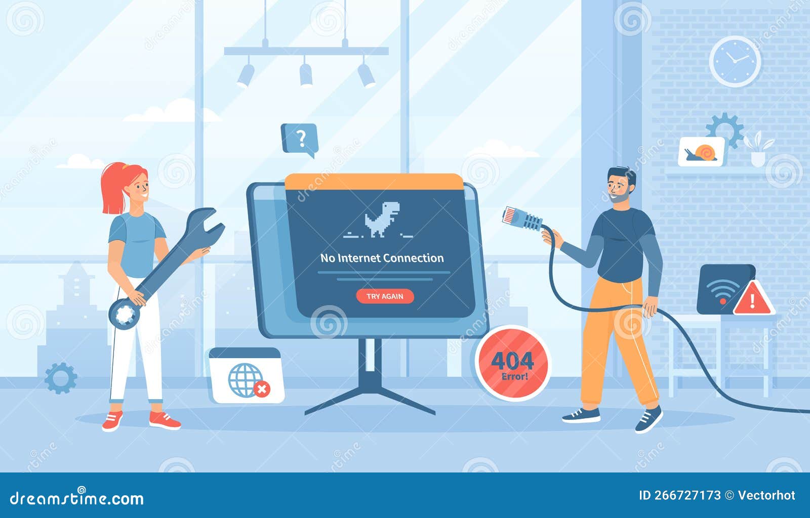 Offline Activity Loop Concept Icon Vector Illustration | CartoonDealer ...