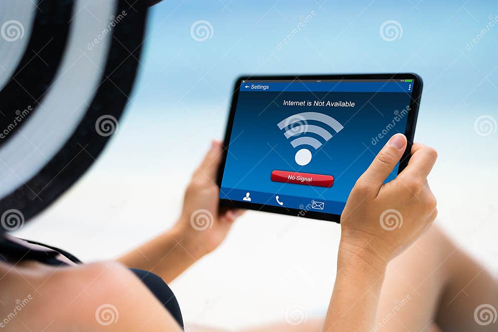 No Internet Coverage on Beach Stock Image - Image of graphic, prong ...