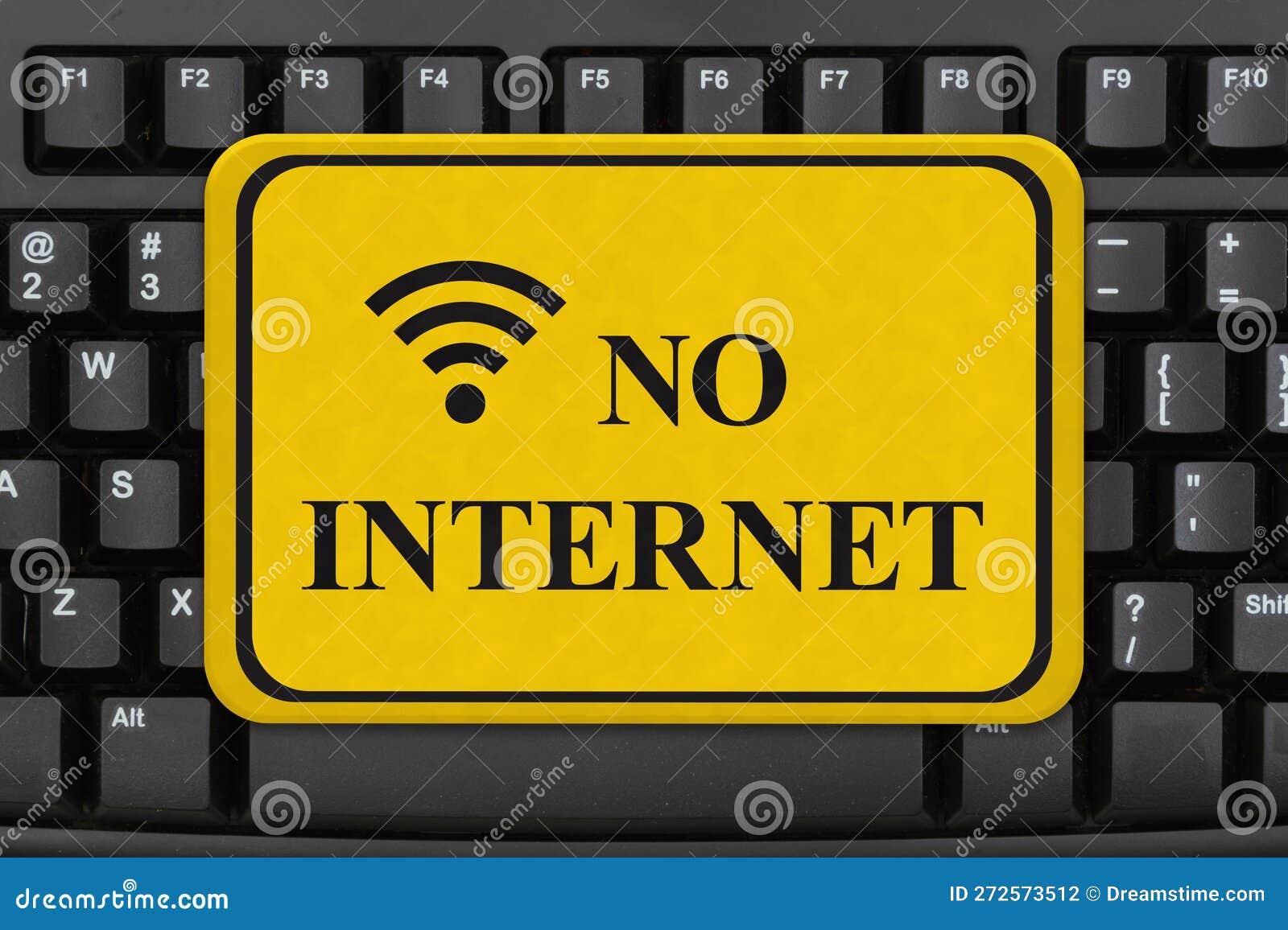 No Internet Message on a Sign on a Computer Keyboard Stock Illustration ...