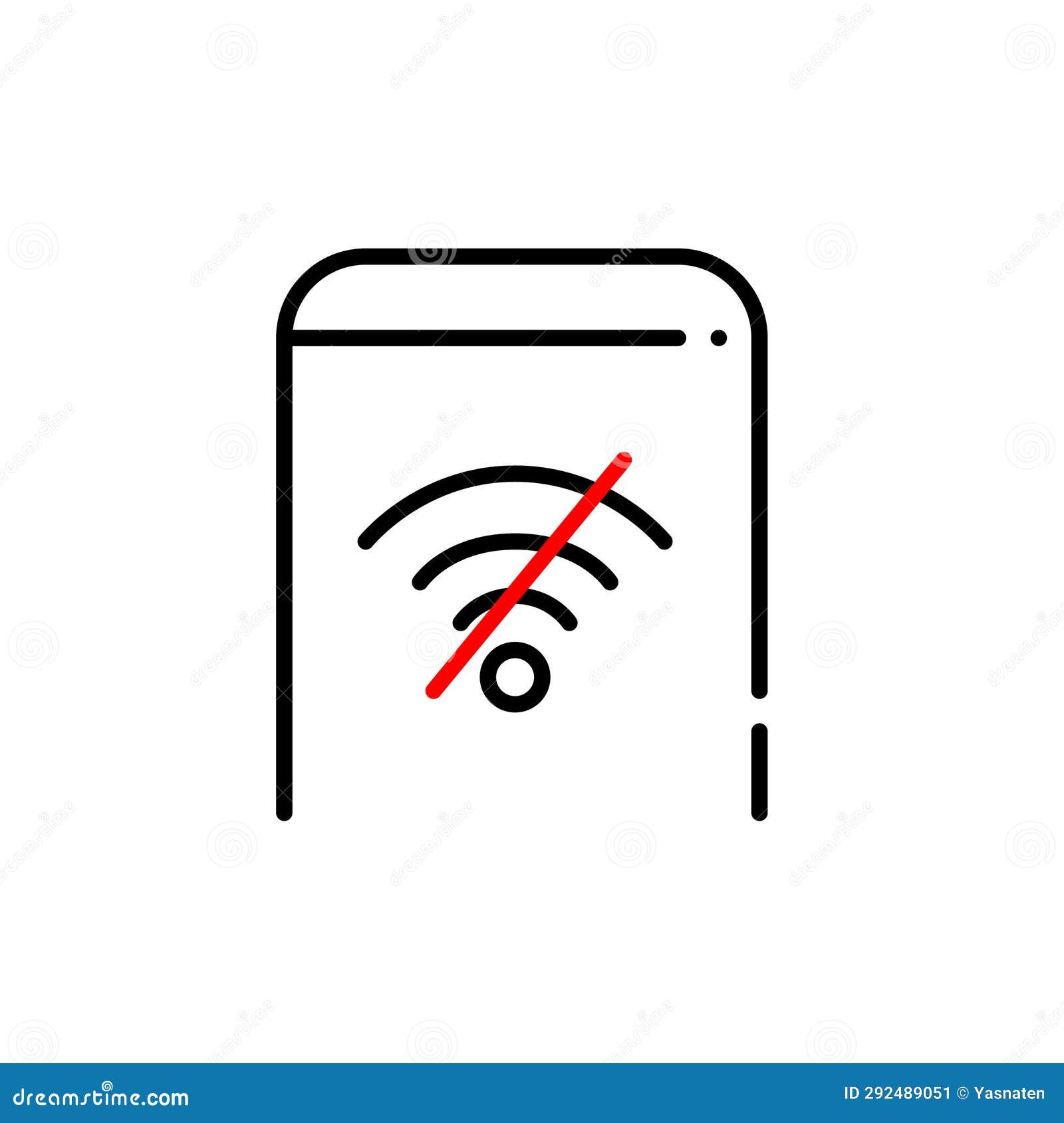 No Internet Signal on a Smartphone. Pixel Perfect, Editable Stroke ...