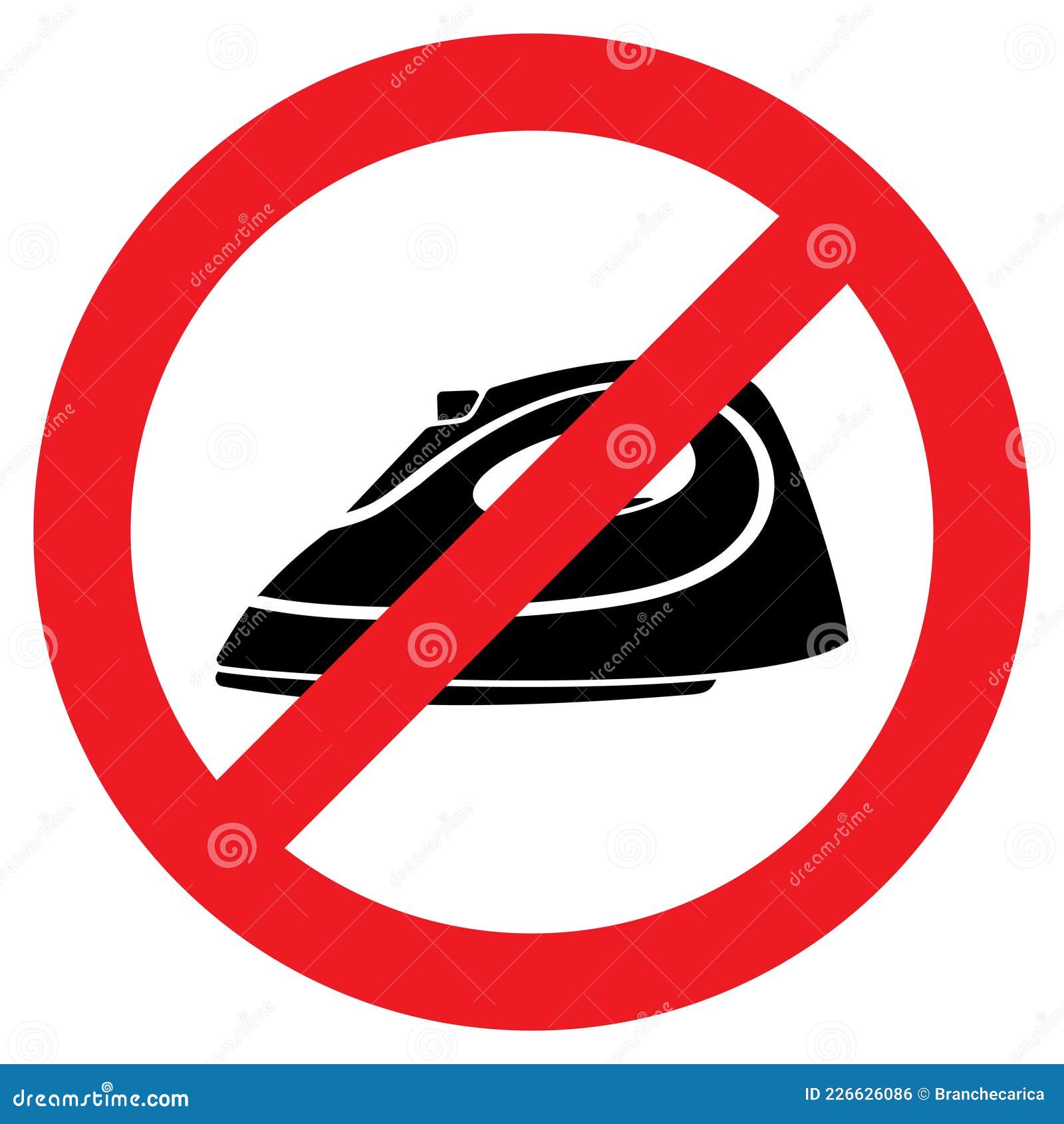 Prohibited Ironing Is Not Allowed Clothes Care Symbols Washing Concept ...