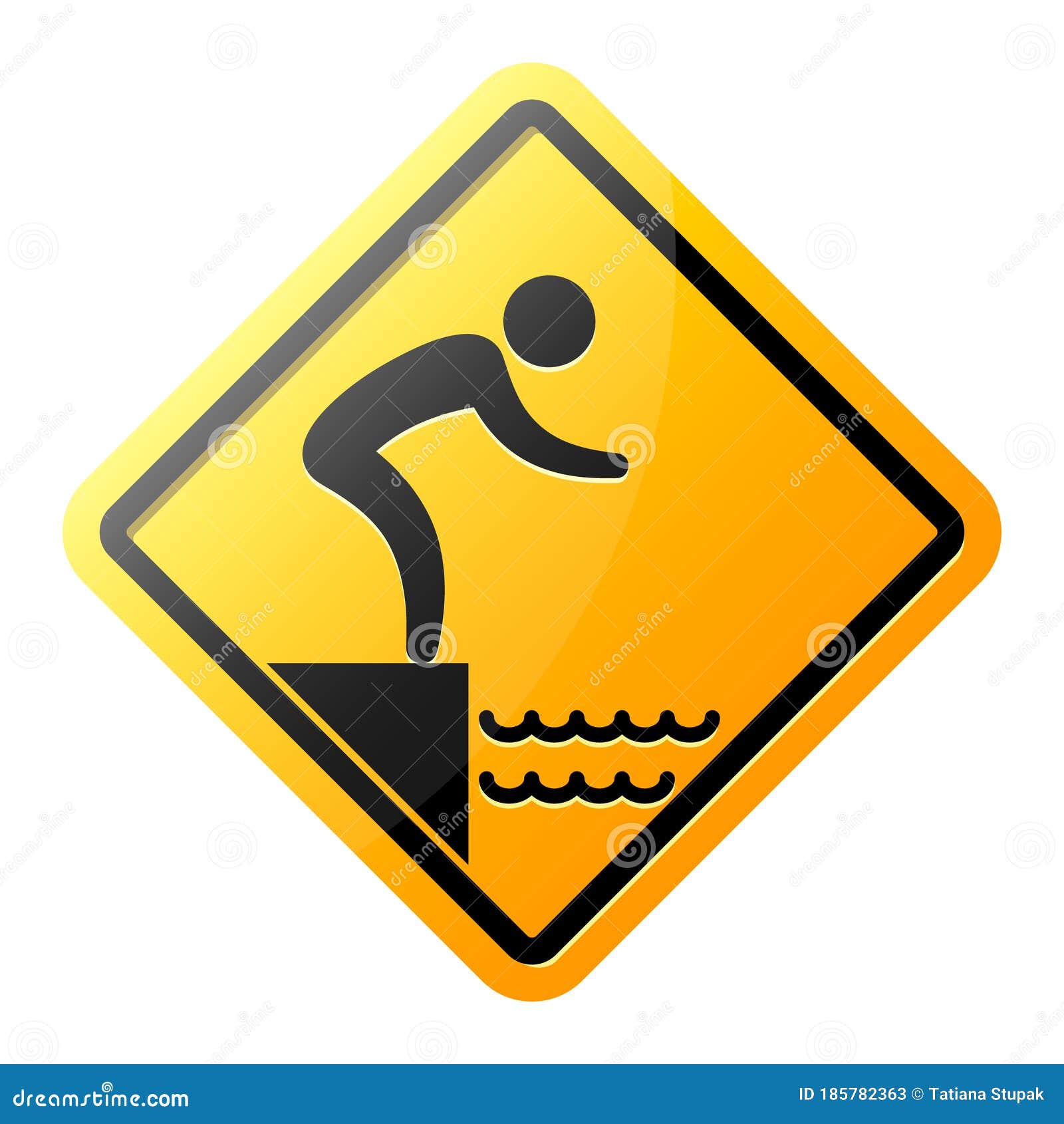 Warning Shallow Water Symbol Sign, Vector Illustration, Isolated On ...