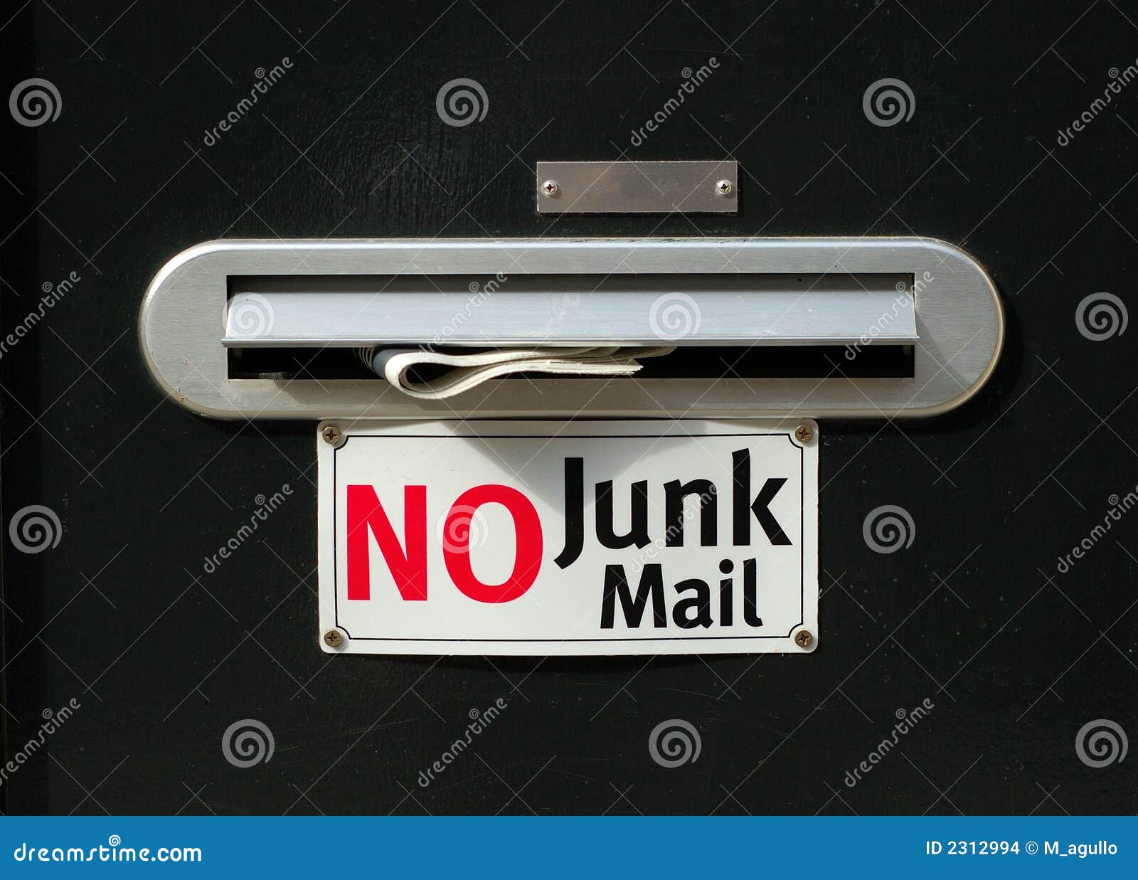 No Junk Mail with Newspaper Stock Photo - Image of unsolicited, door ...