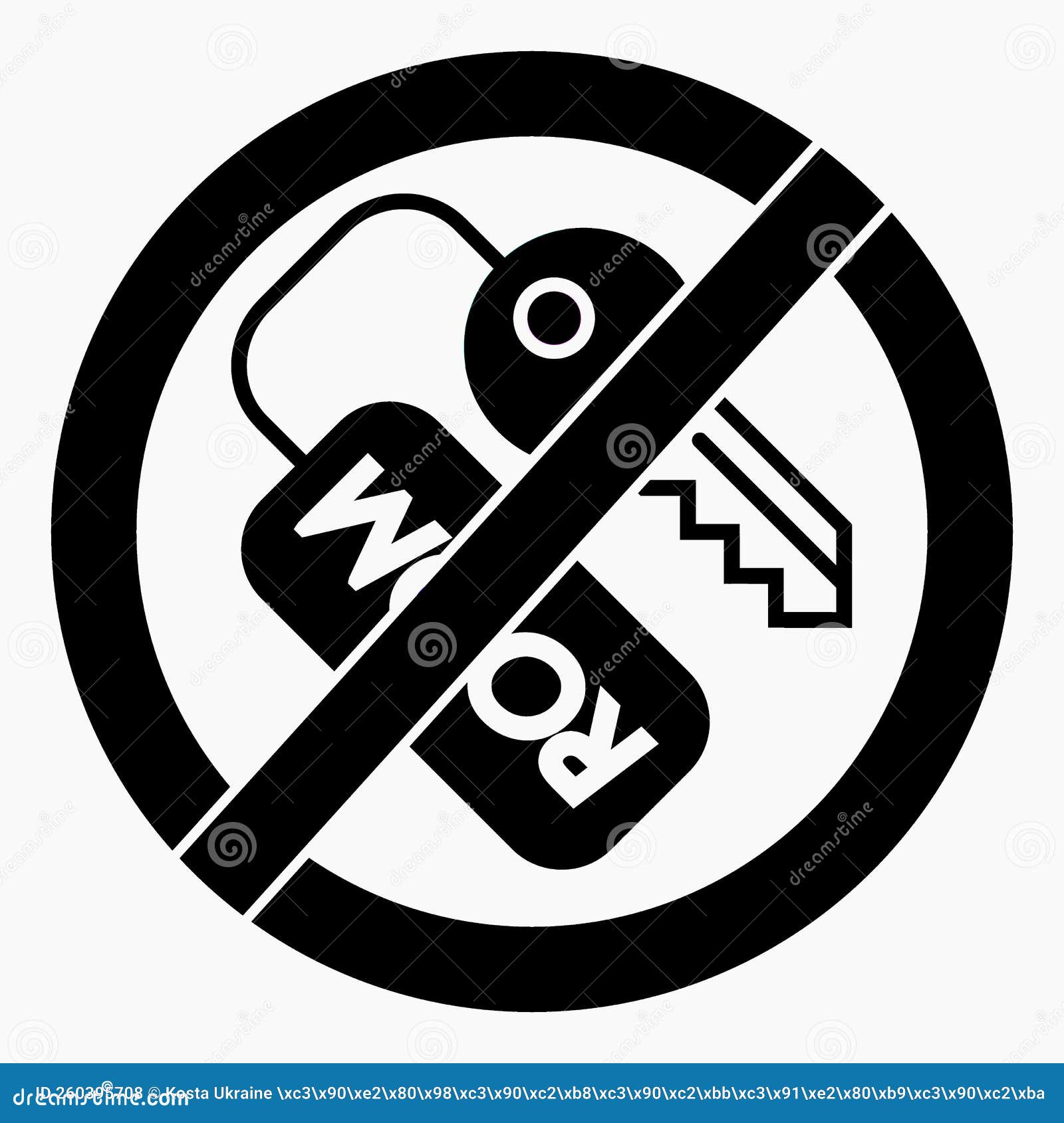 No key. Key ban stock vector. Illustration of flat, design - 260395708