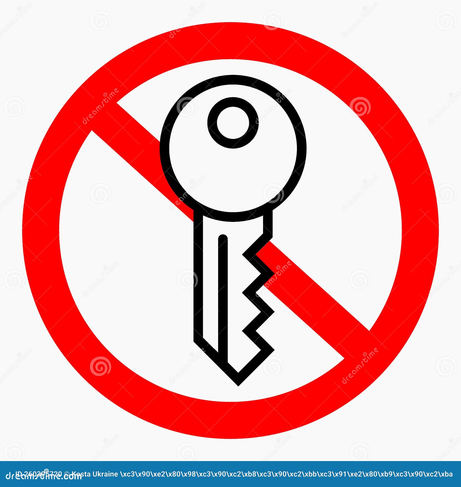 No key. Key ban stock vector. Illustration of hole, pictogram - 260395720