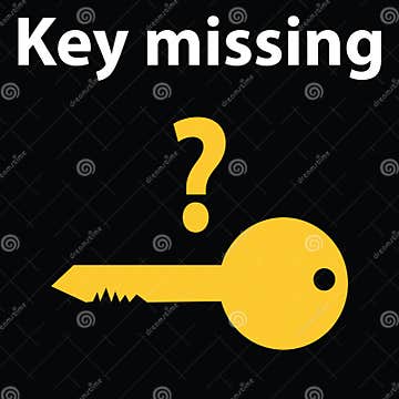 No Key Detected Warning Dash Sign-icon- Illustration. Key Missing. DTC ...