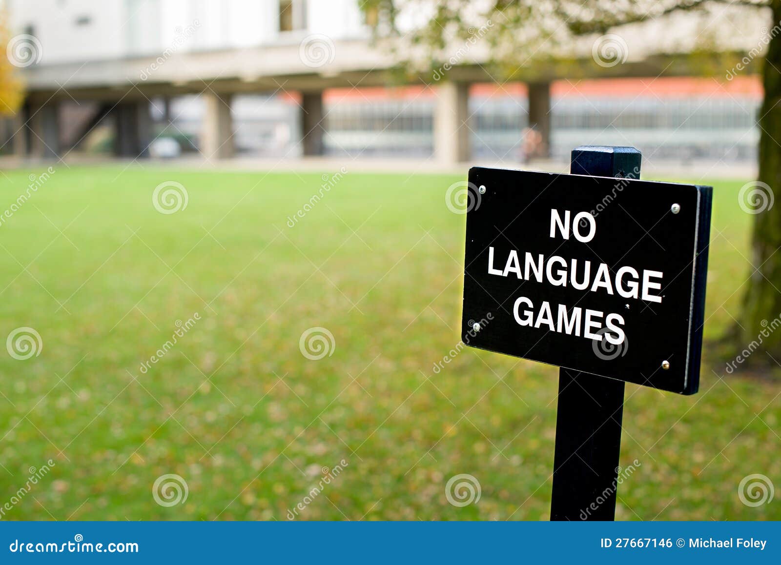 Egidija ÄŒiricaite S Sign Saying No Language Games Stock Photo - Image ...