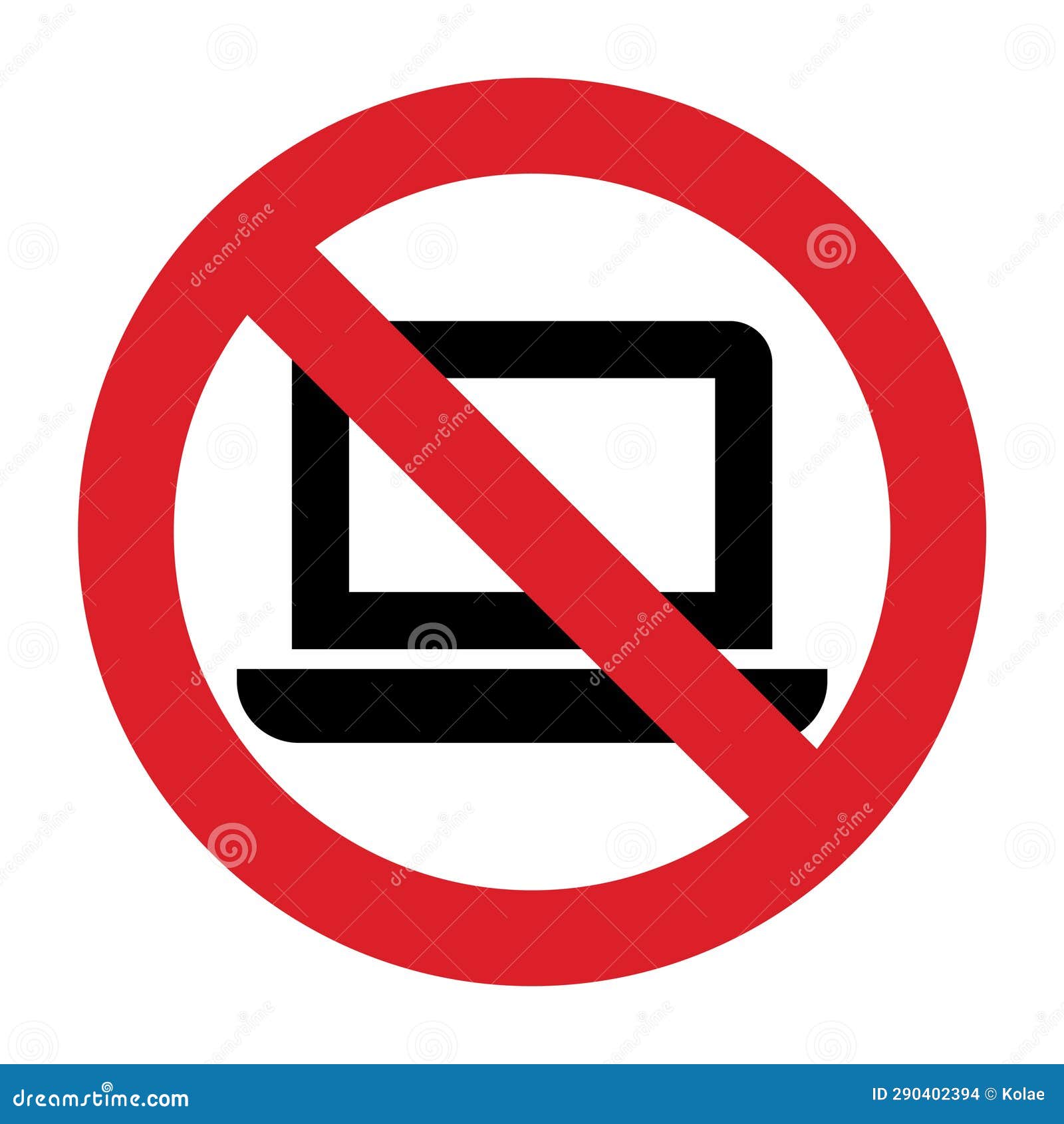 No Laptop Area. No Computers Symbol Stock Illustration - Illustration ...
