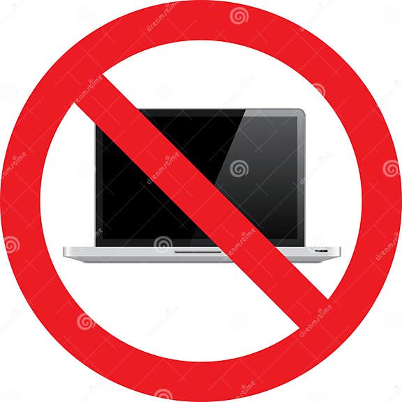 No Laptop sign stock illustration. Illustration of device - 83827831