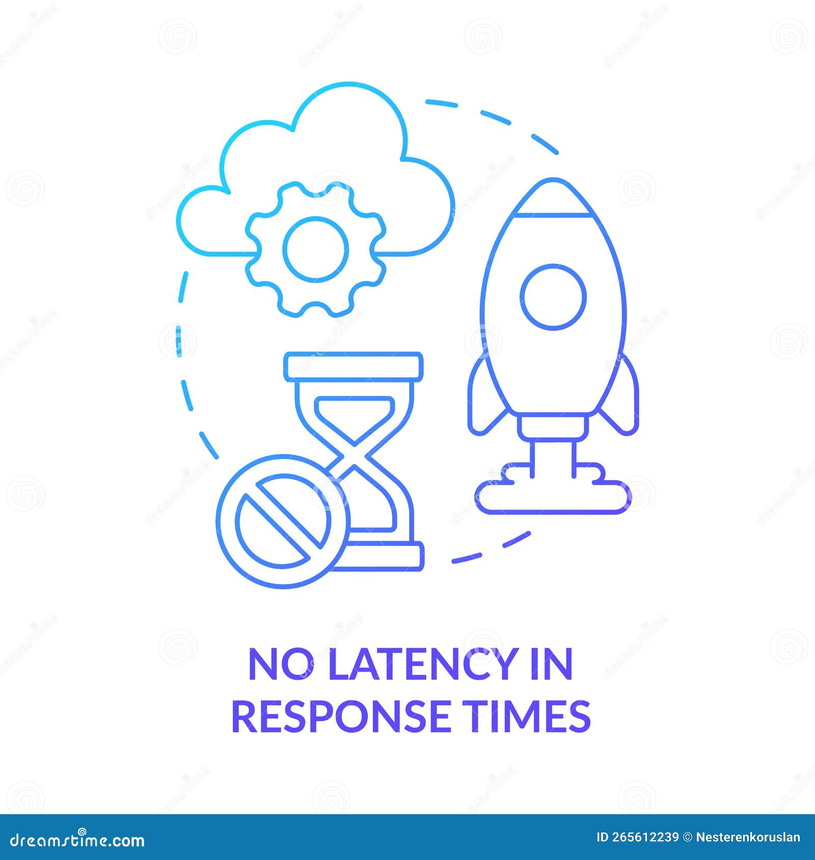 No Latency in Response Times Blue Gradient Concept Icon Stock Vector ...