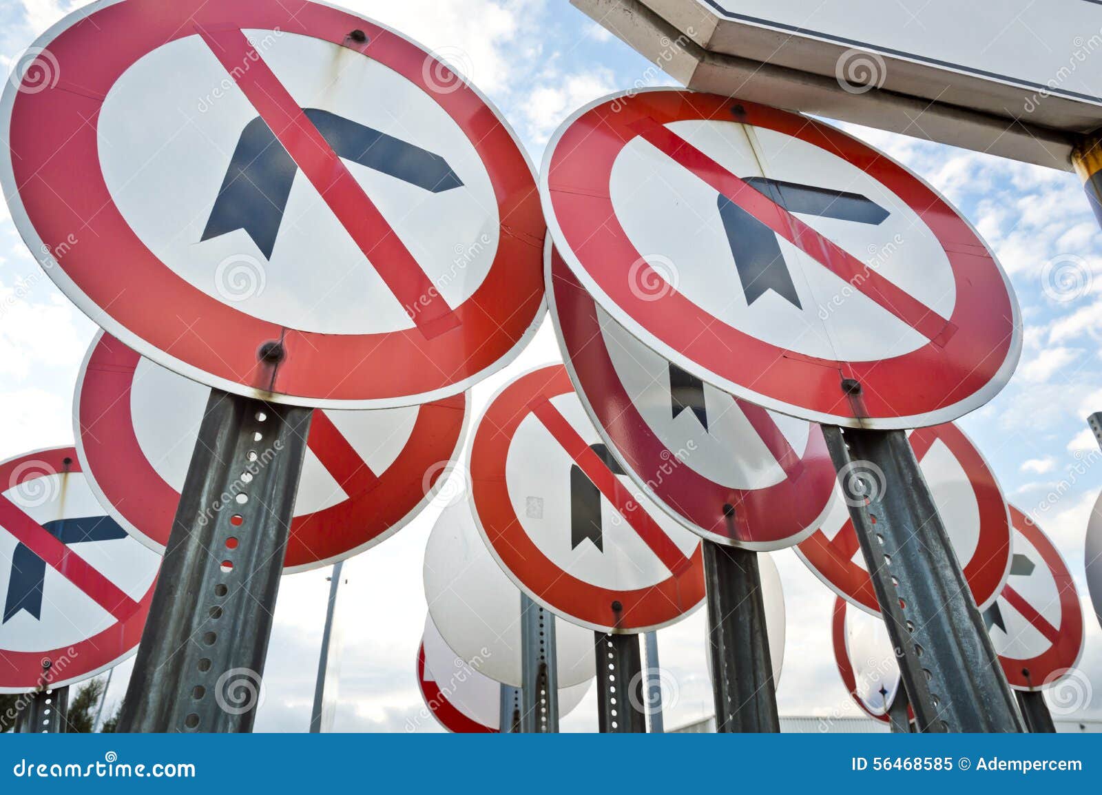 No Left Right Turn Sign stock image. Image of white, direction - 56468585