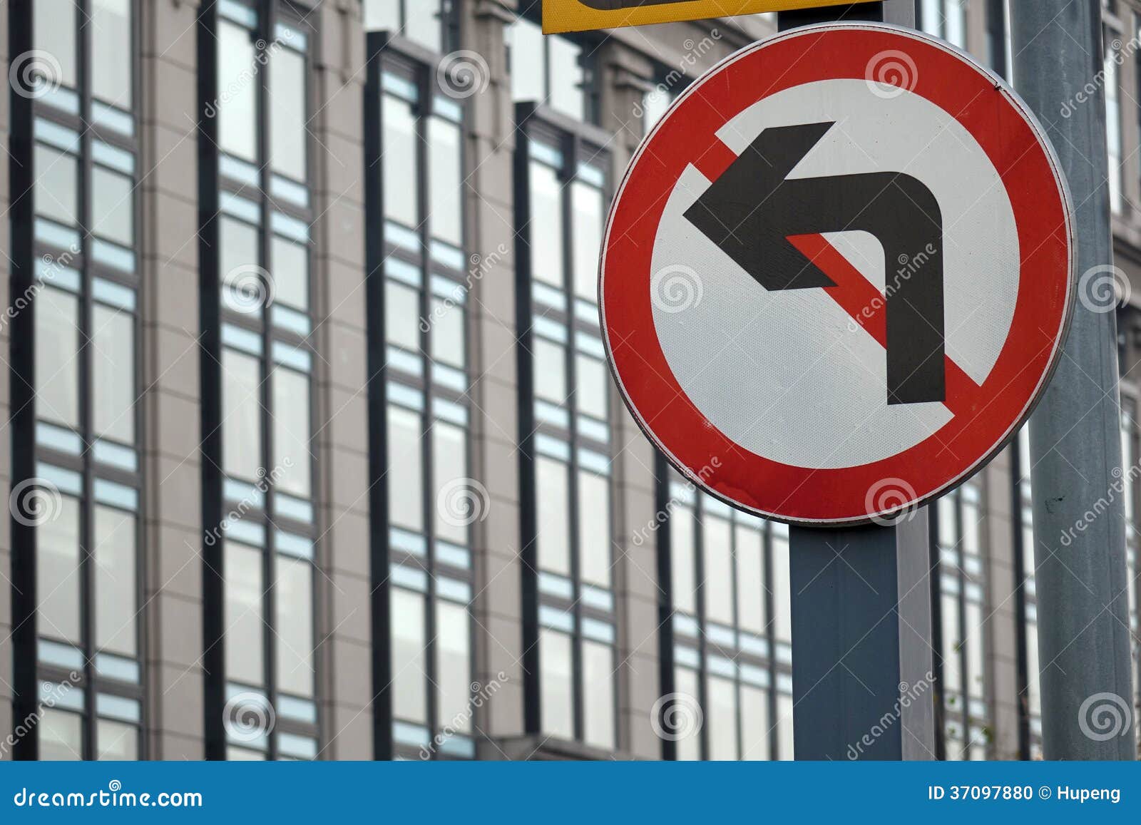 No left trun sign stock photo. Image of boundary, attention - 37097880