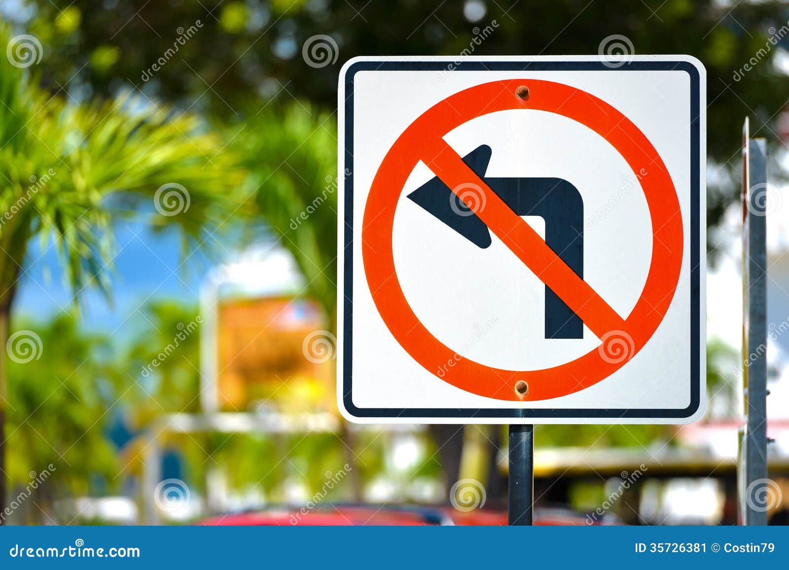No Left Turn Sign stock image. Image of isolate, illustrate - 35726381