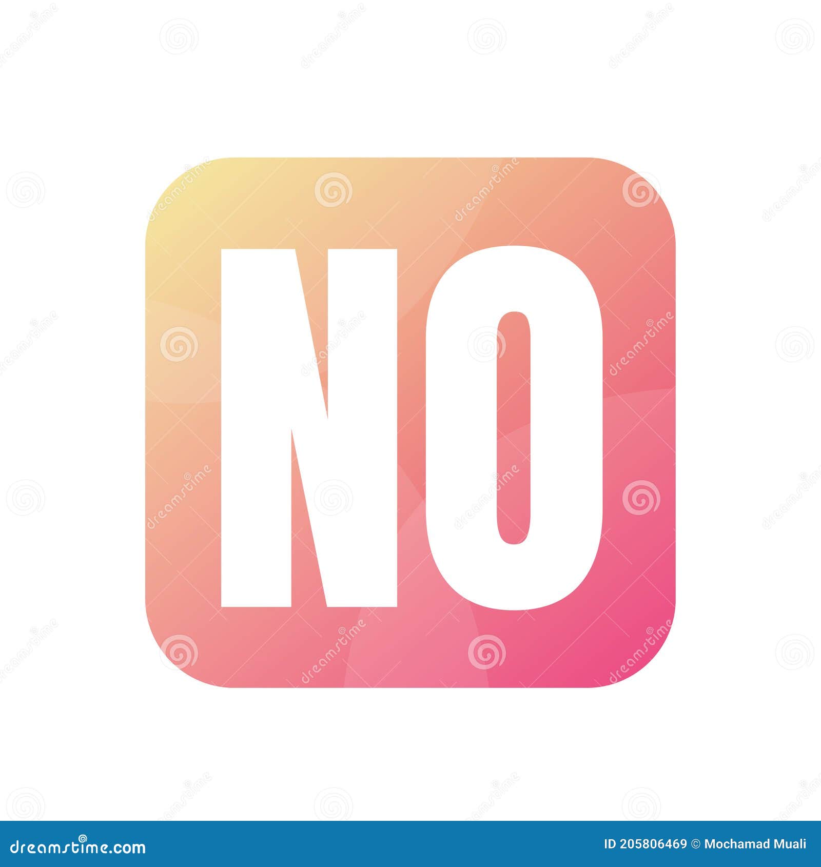NO Letter Logo Design with Simple Style Stock Illustration ...