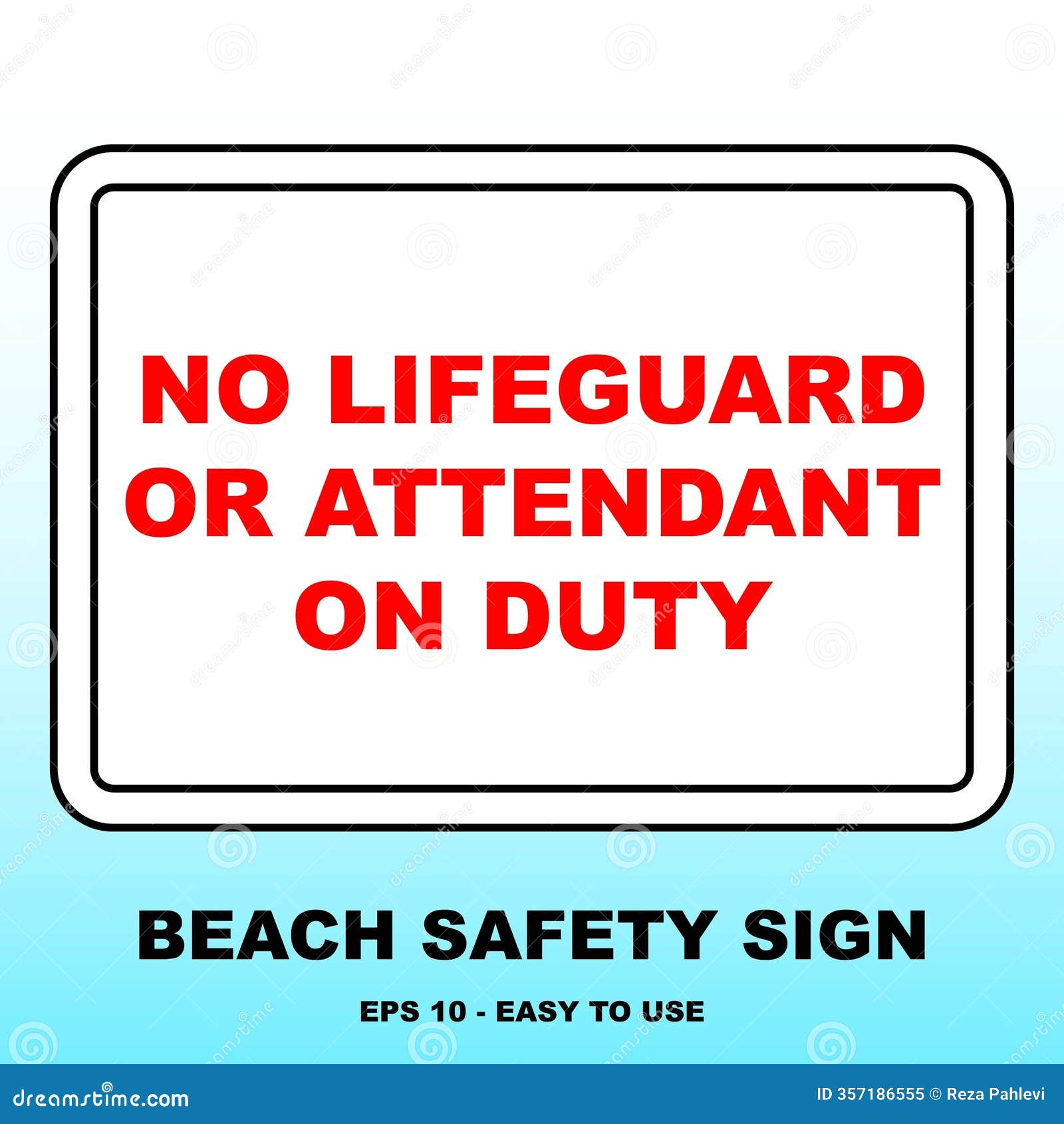 No Lifeguard Beach Flag Sign: Safety Rules Vector Stock Illustration ...