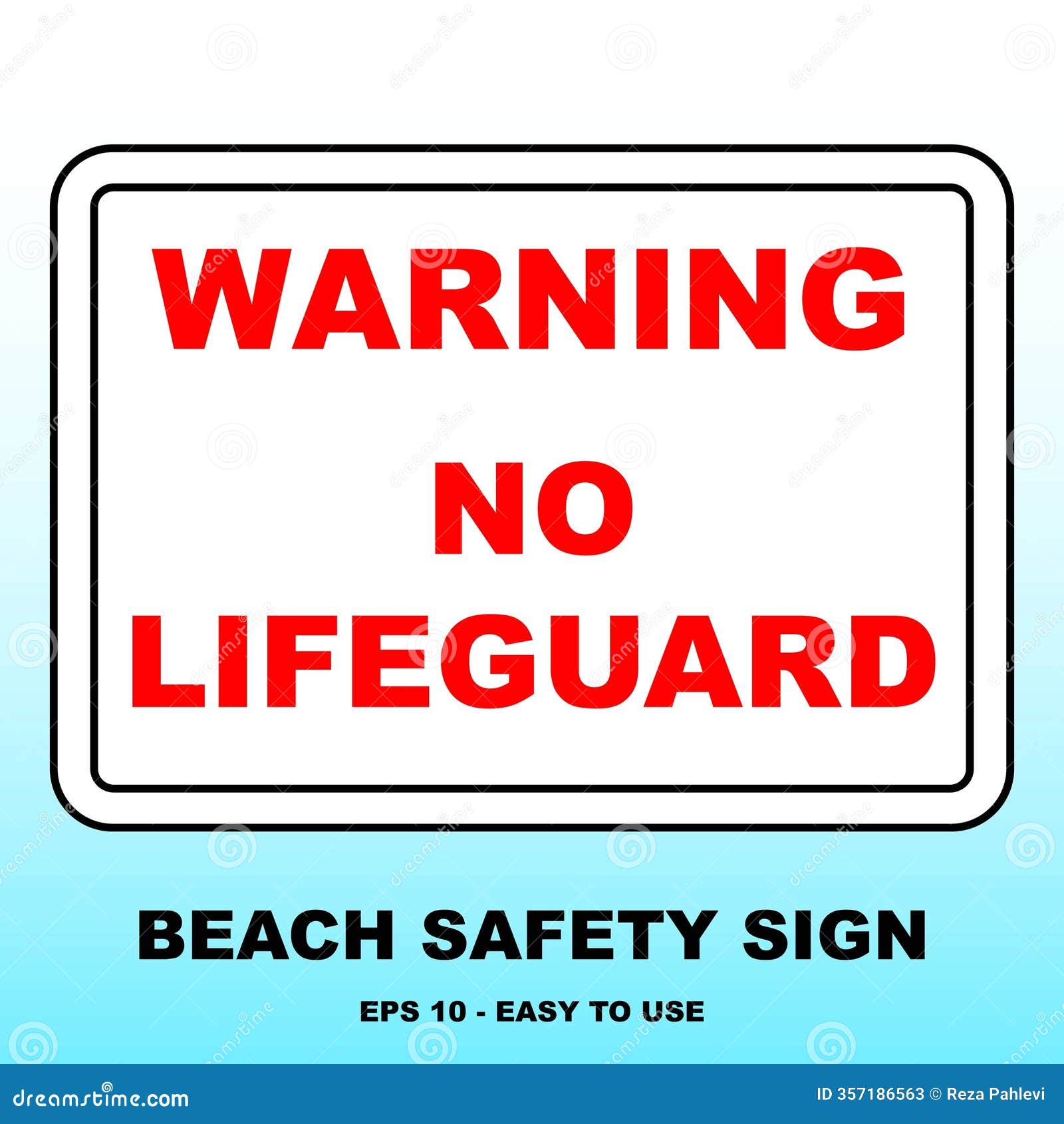 No Lifeguard Beach Flag Sign: Safety Rules Vector | CartoonDealer.com #357186563
