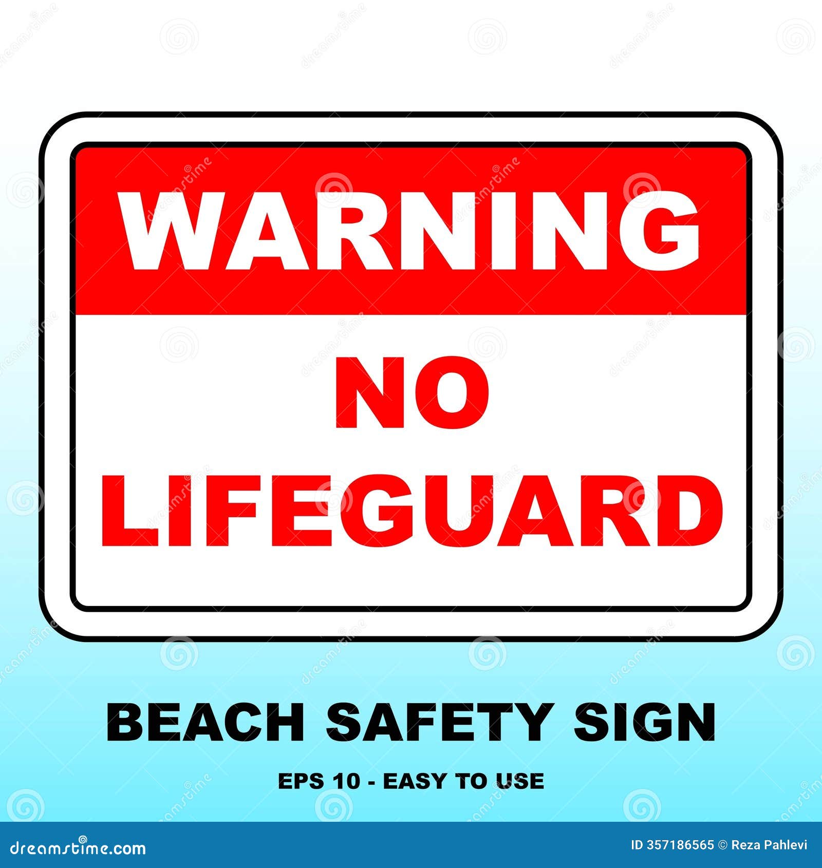 No Lifeguard Beach Flag Sign: Safety Rules Vector Stock Illustration ...