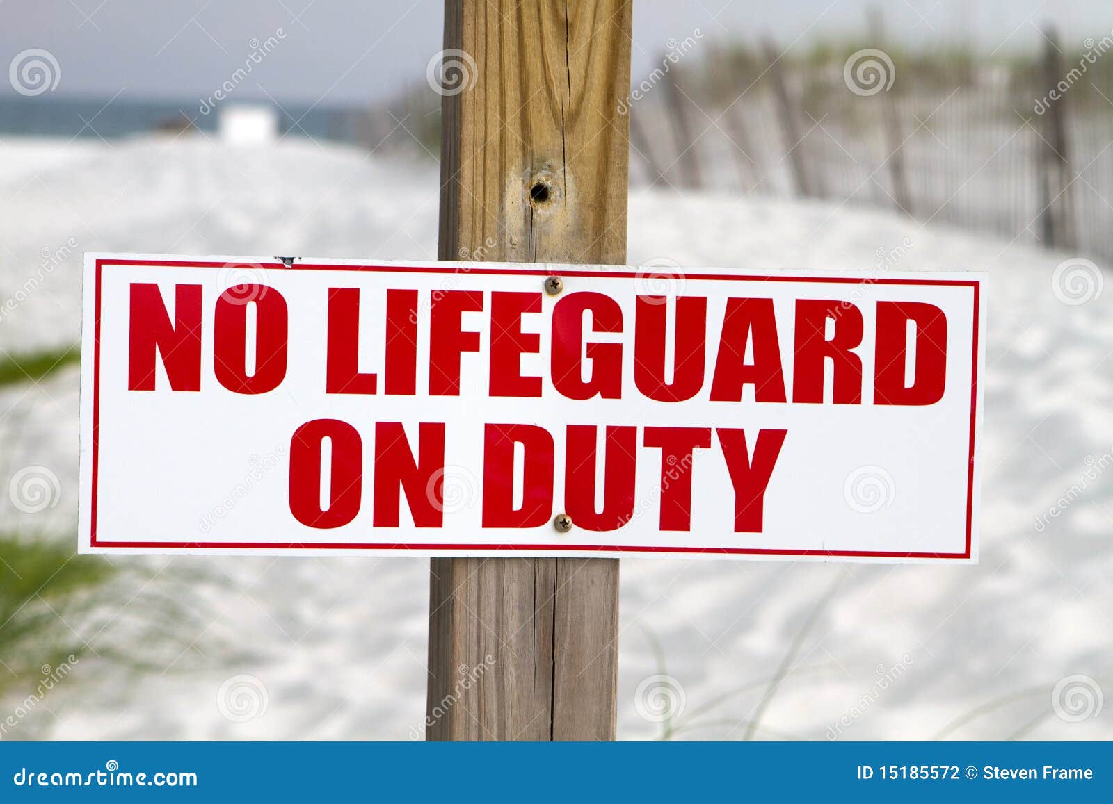No Lifeguard on Duty stock photo. Image of coastline - 15185572