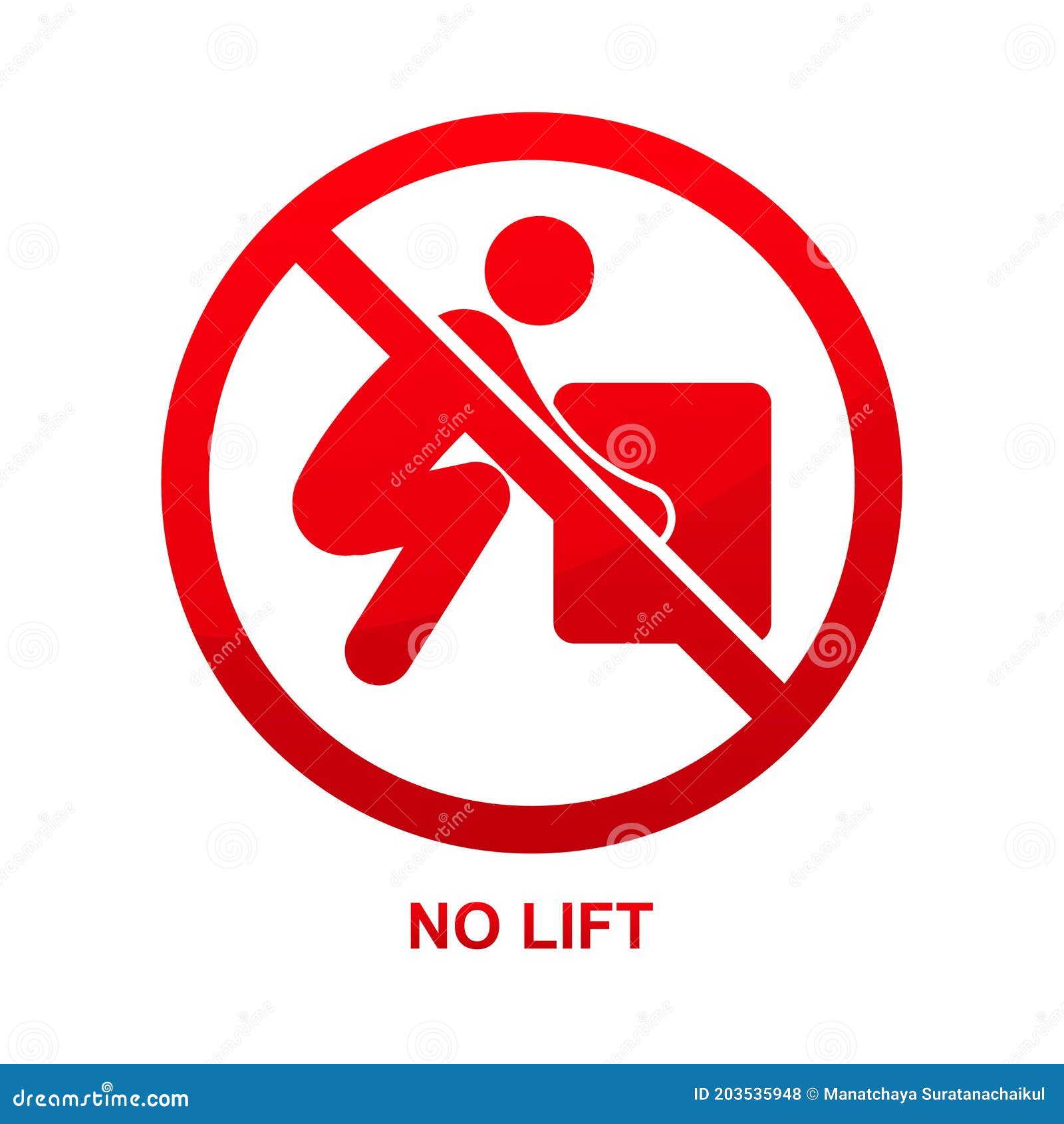 No Lift Sign Isolated on White Background Stock Vector - Illustration ...