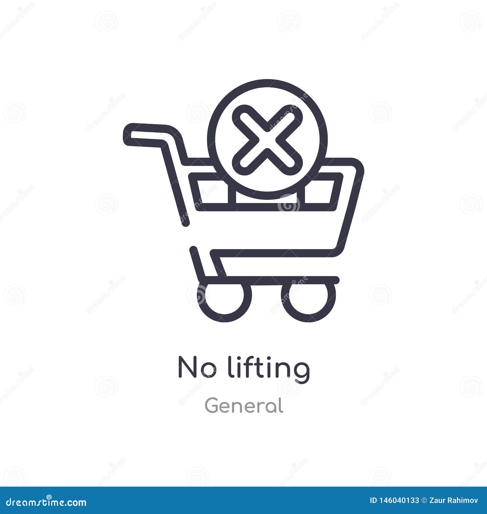 No Lifting Outline Icon. Isolated Line Vector Illustration from General ...