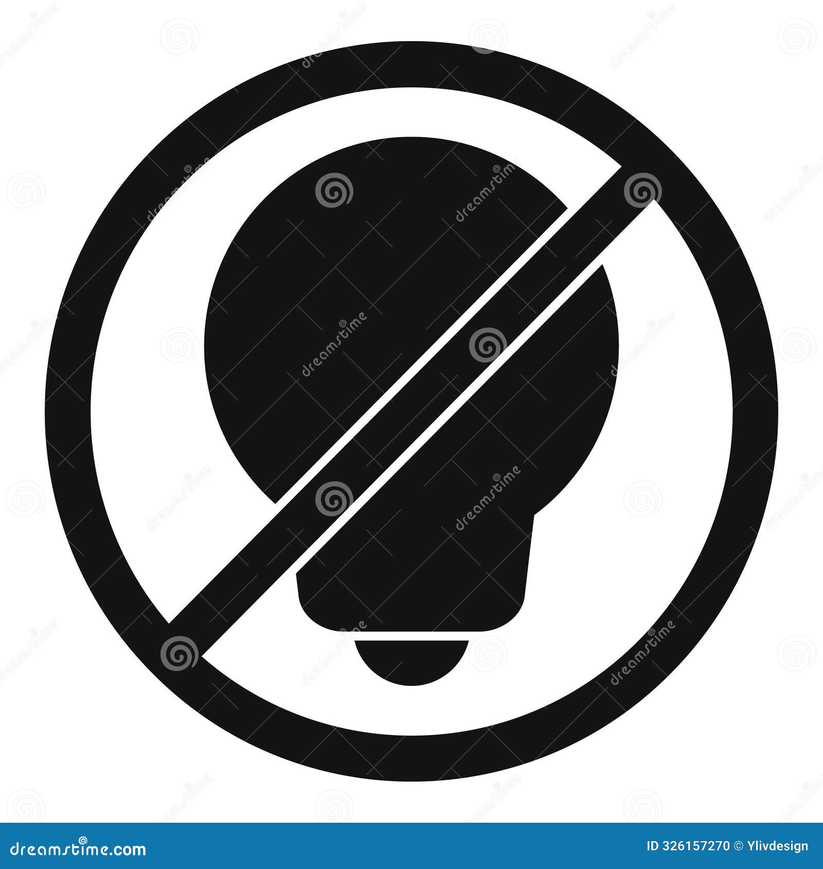 No Lightbulb Sign Depicting Forbidden Light and Brightness Stock Vector ...