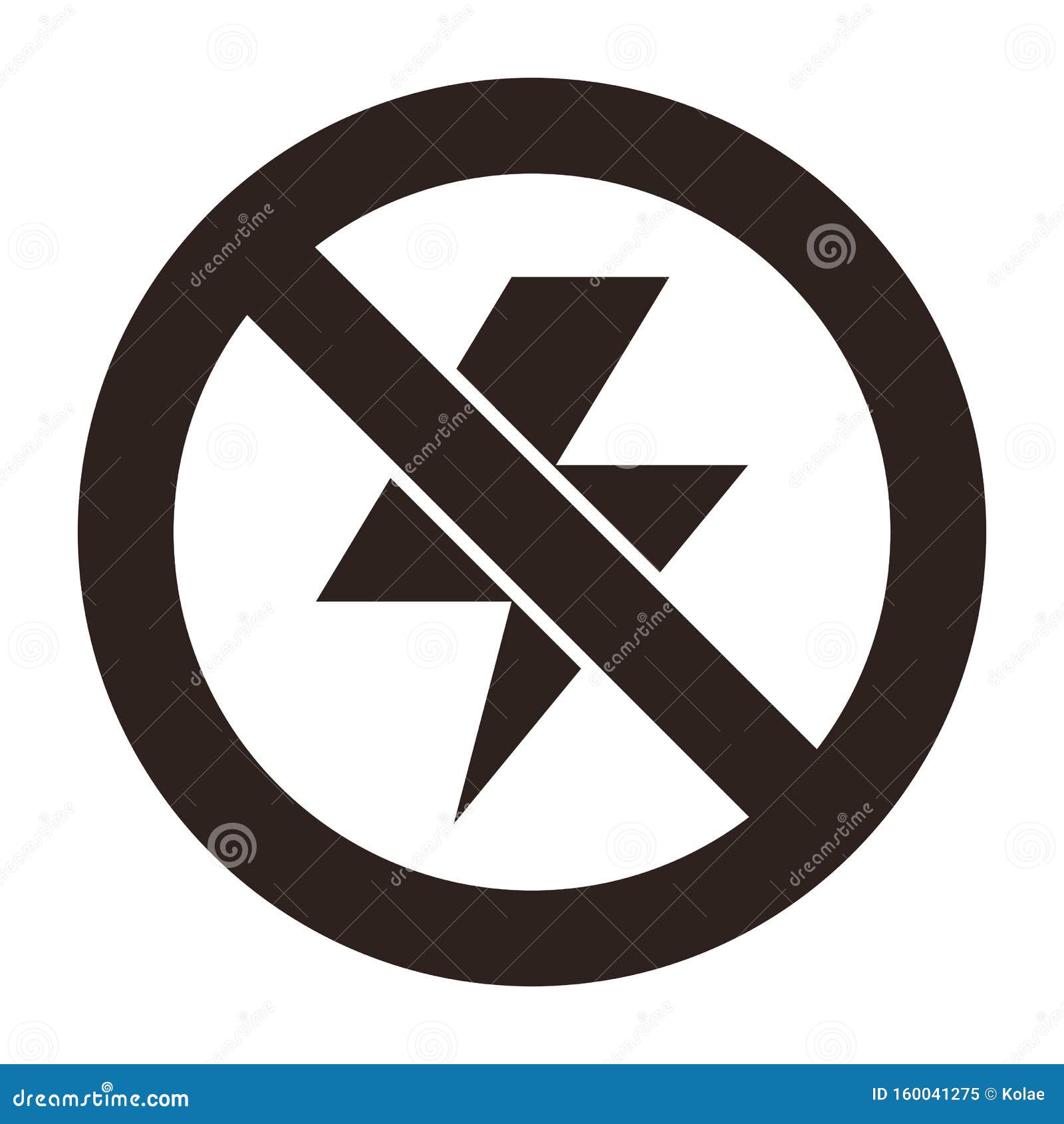 No lightning sign stock vector. Illustration of isolated - 160041275
