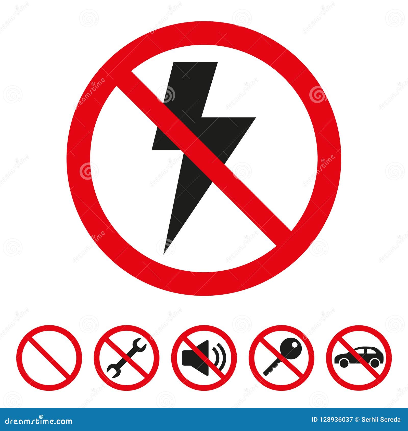 No Lightning Sign on White Background. Stock Illustration ...