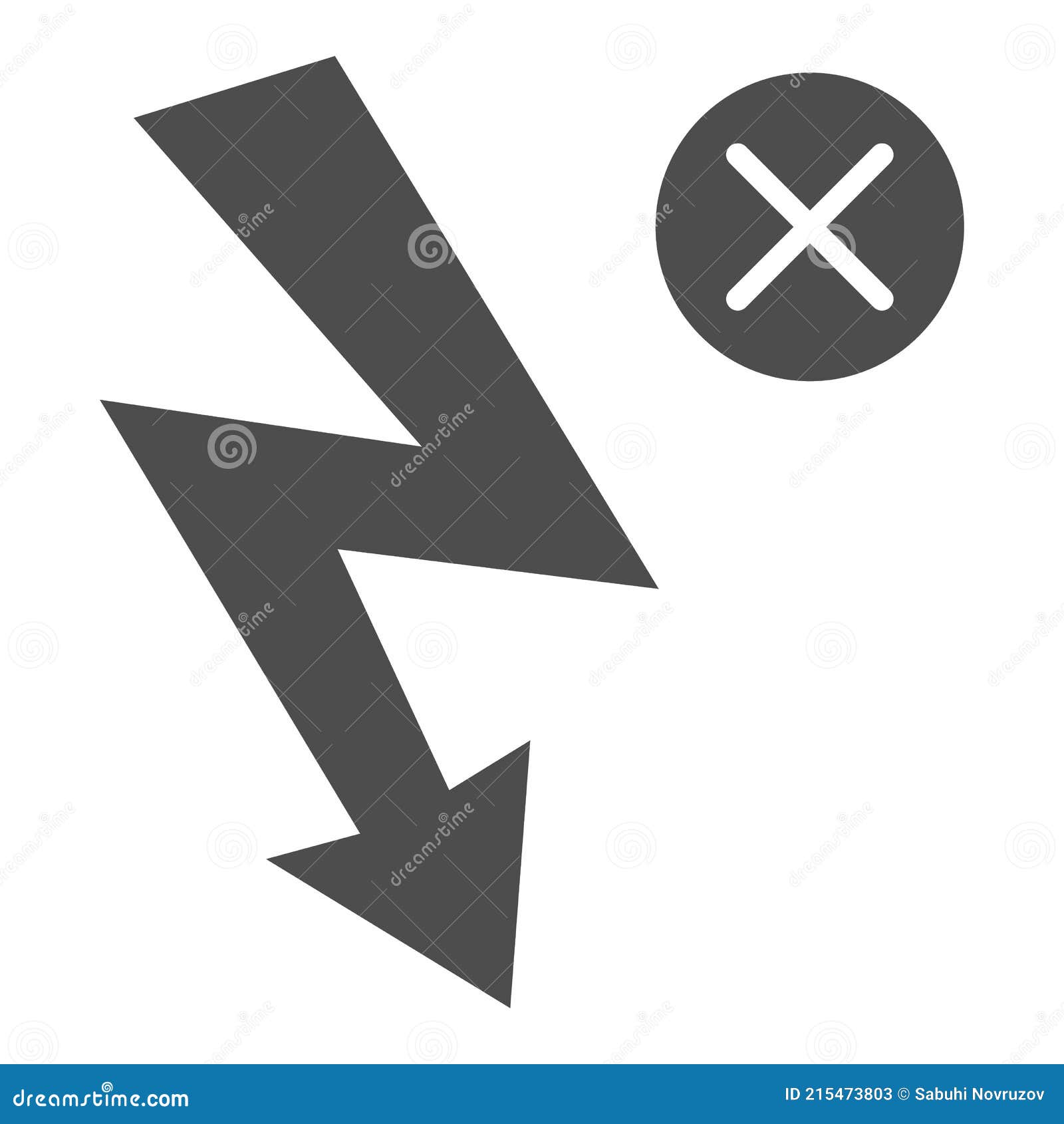 No Lightning Solid Icon, Safety Engineering Concept, Prohibited ...