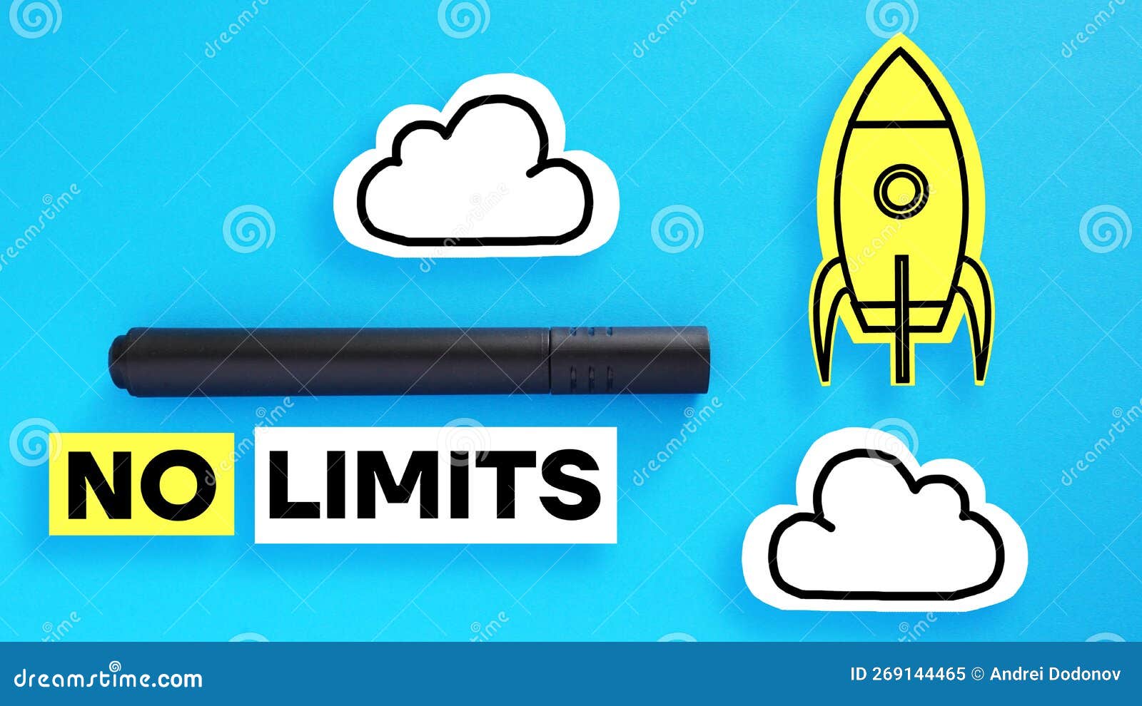 No Limits is Shown Using the Text Stock Image - Image of inspirational ...