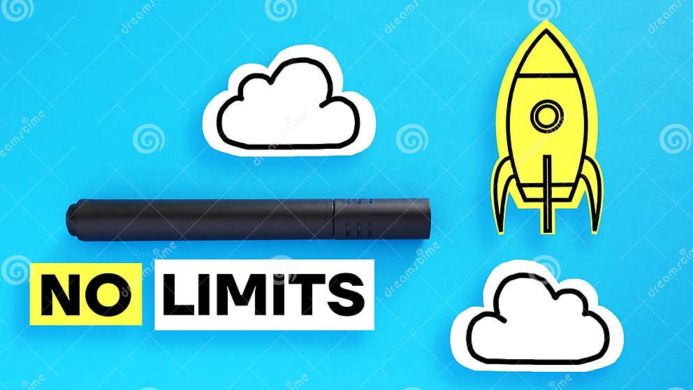 No Limits is Shown Using the Text Stock Image - Image of inspirational ...