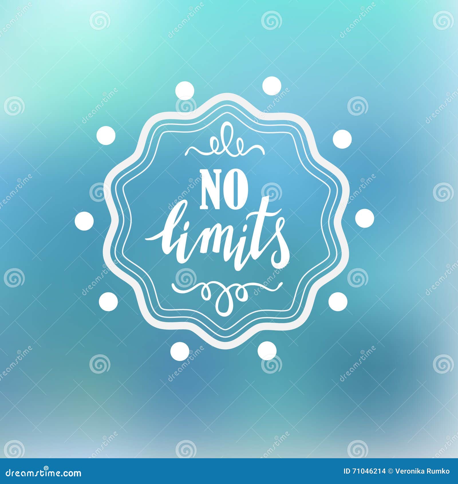 No Limits.Vector Handdrawn Phrase on Blured Background Stock Vector ...