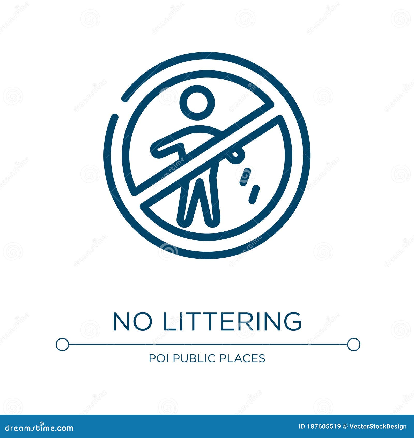 No Littering Icon In Trendy Design Style. No Littering Icon Isolated On ...