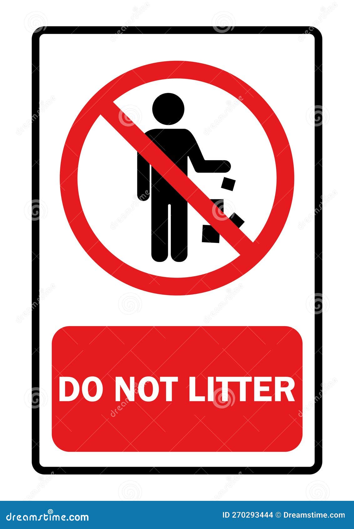 No Littering Symbol Vector Illustration. Stock Illustration ...