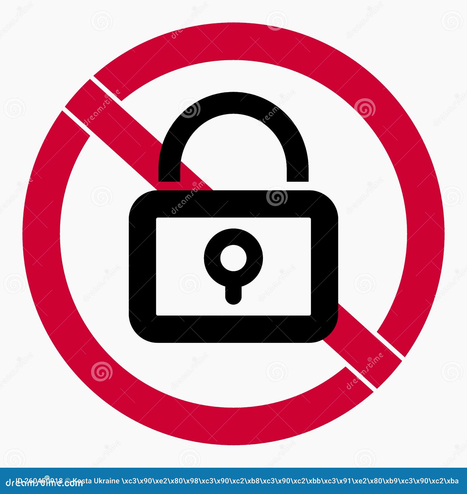 No lock stock vector. Illustration of vector, flat, rules - 260450918