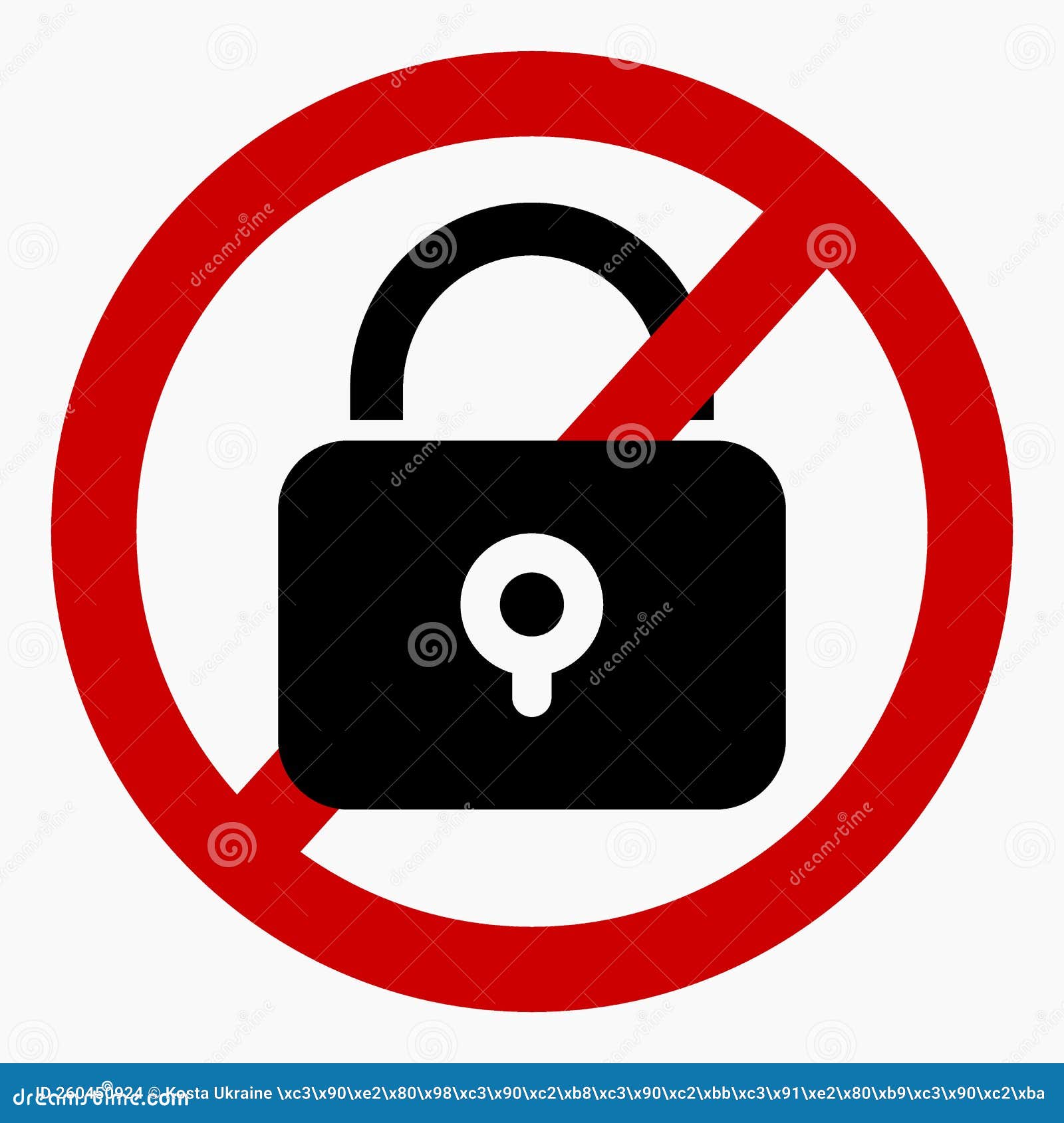 No lock stock vector. Illustration of password, warning - 260450924