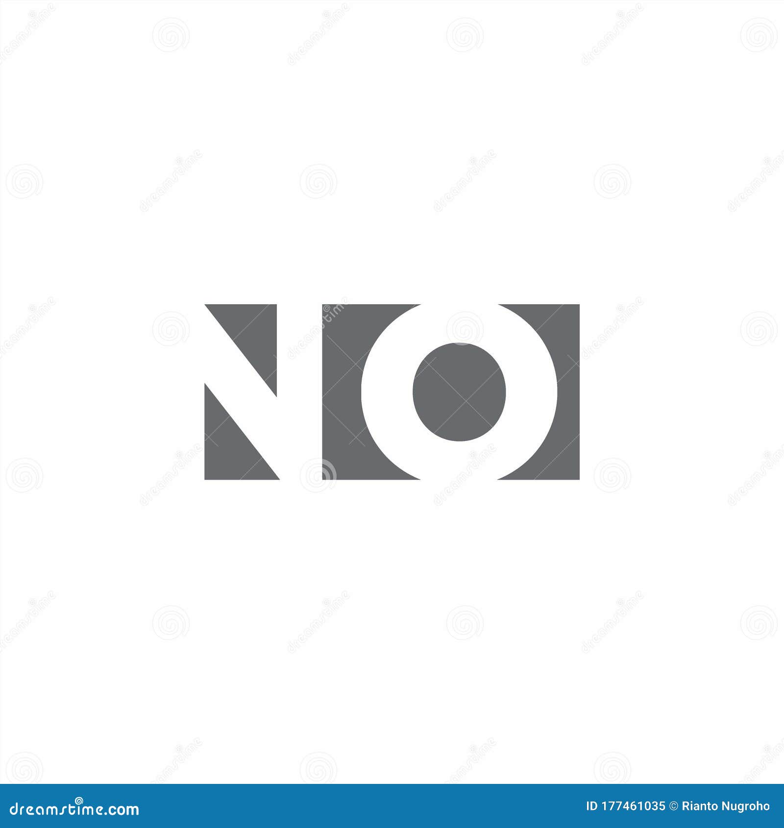 NO Logo Monogram with Negative Space Style Design Template Stock Vector ...