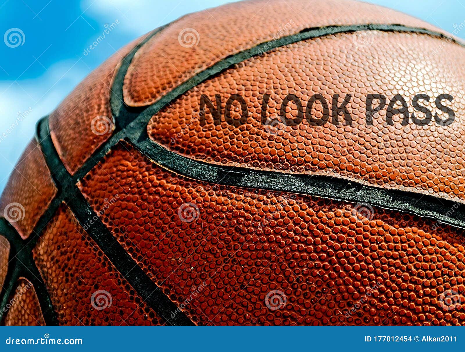 No Look Pass Written on an Orange Basketball Stock Photo - Image of ...