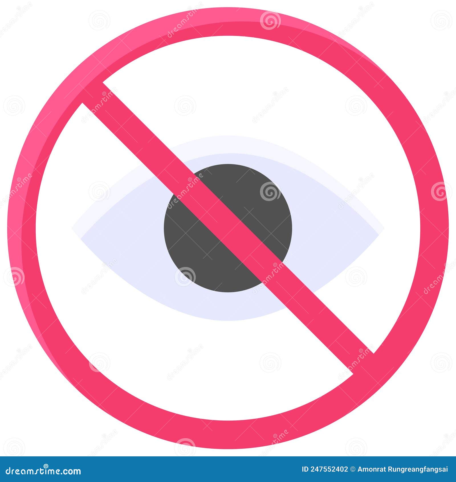 No Looking Icon, Prohibition Sign Vector Illustration Stock Vector ...